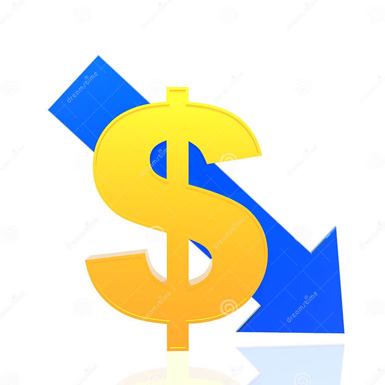 Dollar fall stock illustration. Illustration of design - 7534523