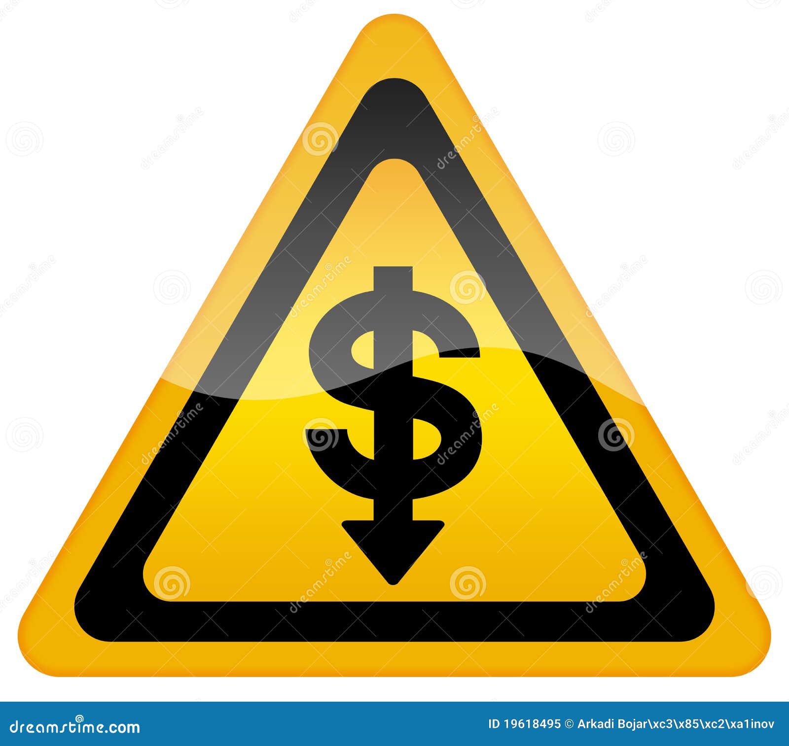 Dollar fall in exchange stock illustration. Illustration of beware ...
