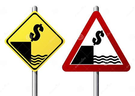 Dollar fall sign stock vector. Illustration of signage - 6762656