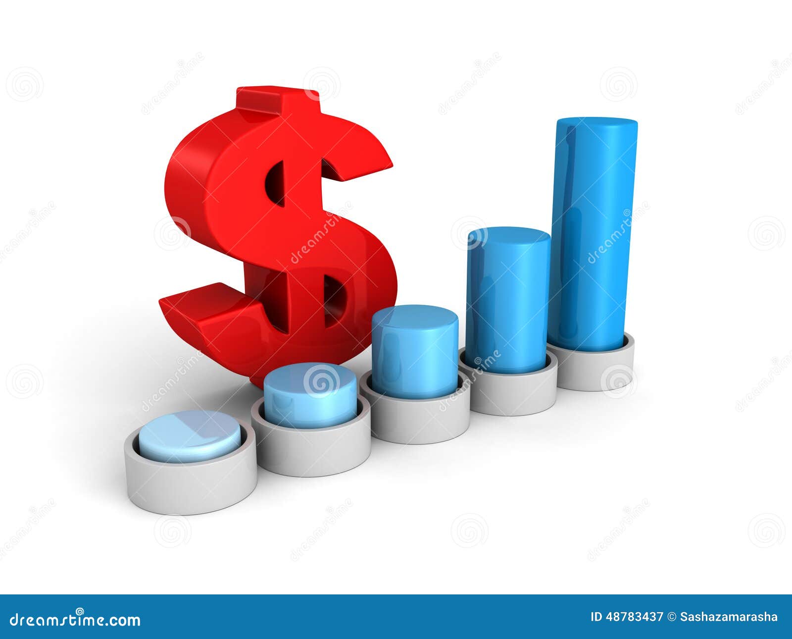 Dollar Financial Success Bar Chart Graph Stock Illustration ...