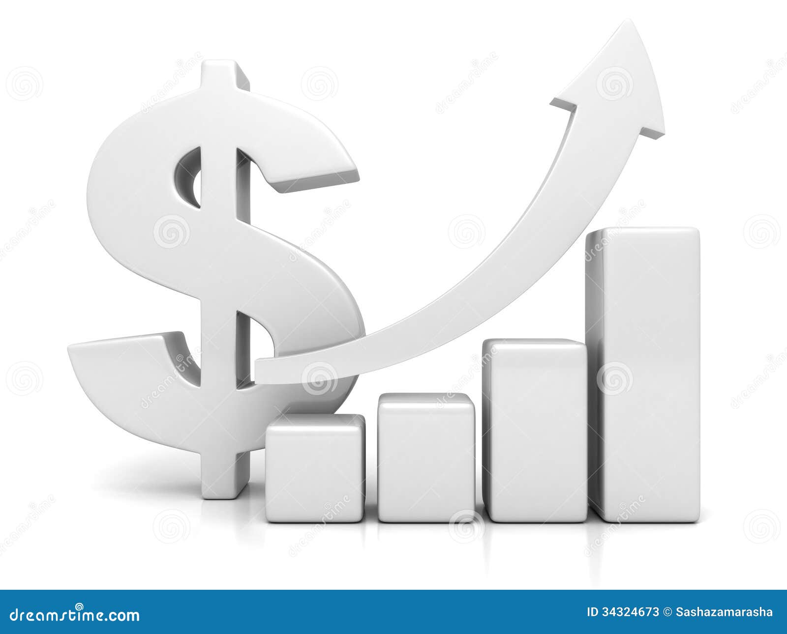 Dollar Financial Success Bar Chart Graph Growing Up Arrow Stock ...