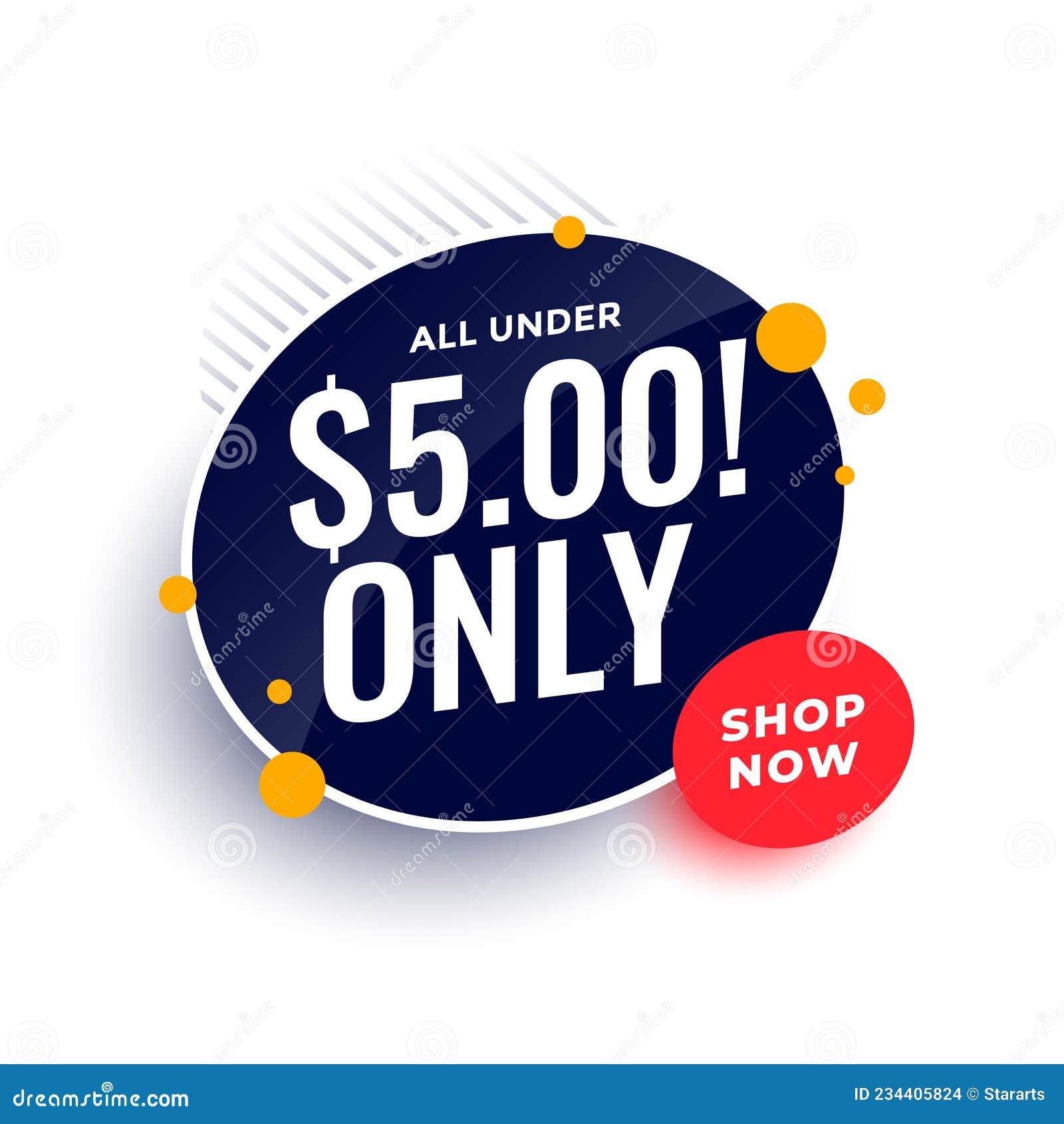 Dollar Five only Sale Shopping Banner Design Stock Vector ...