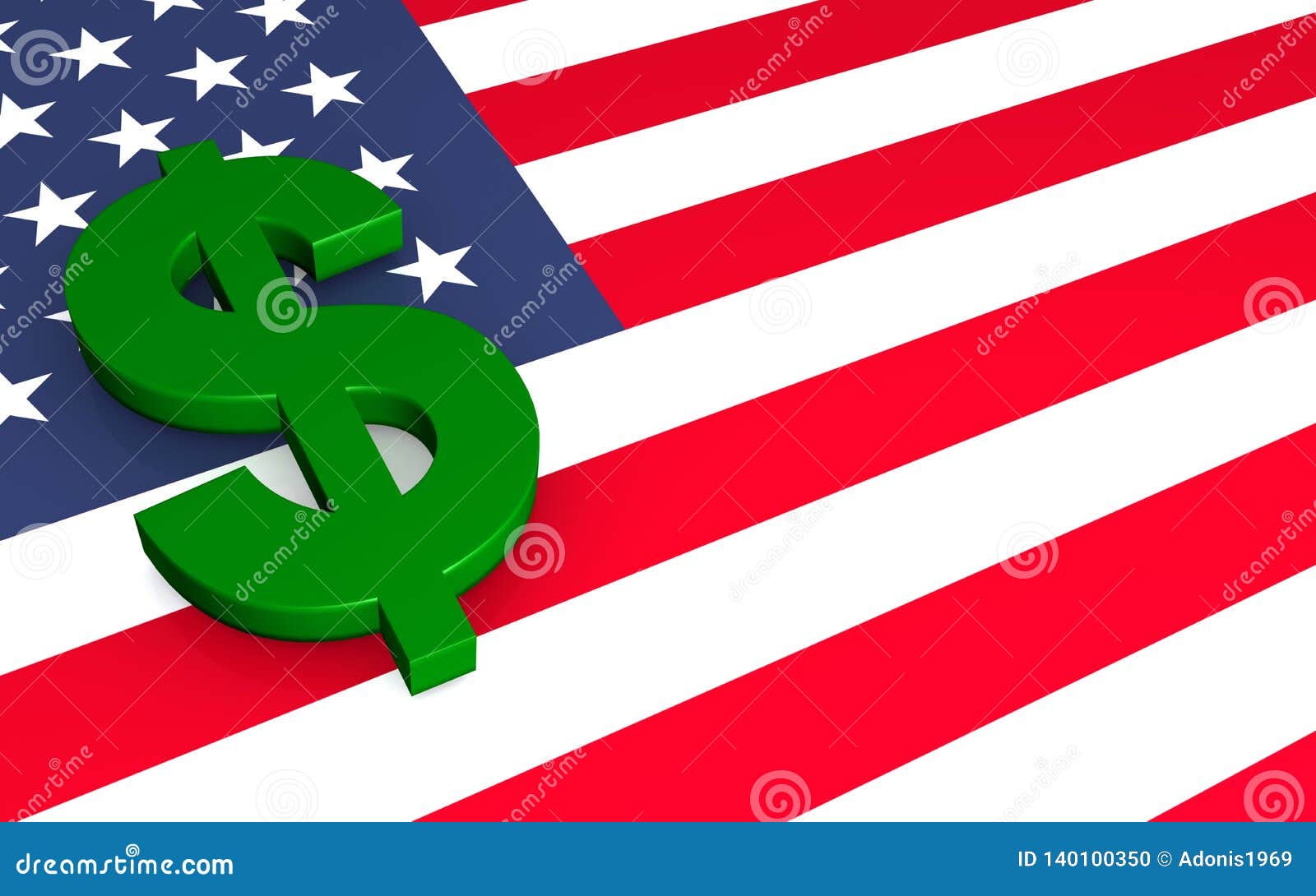 Dollar and flag stock illustration. Illustration of economics - 140100350