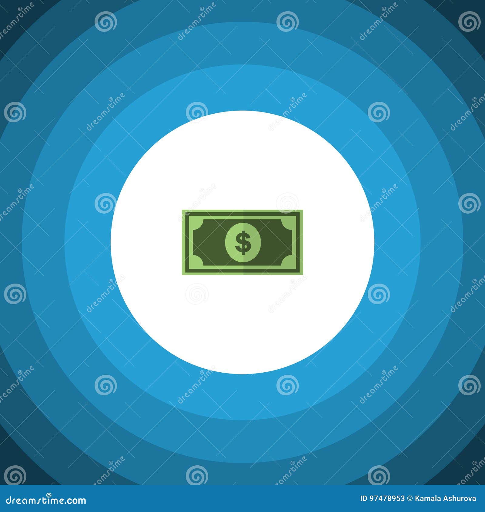 Dollar Flat Icon. Greenback Vector Element Can Be Used for Greenback ...