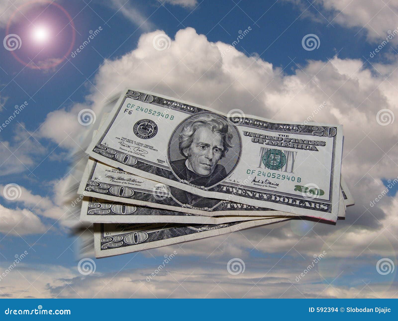 Dollar Flying In The Sky Picture. Image: 592394