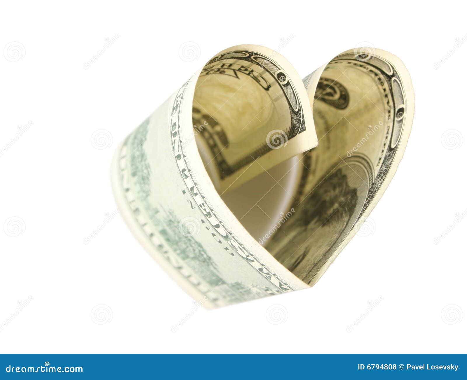 Dollar in form of heart stock photo. Image of cash, greenback - 6794808