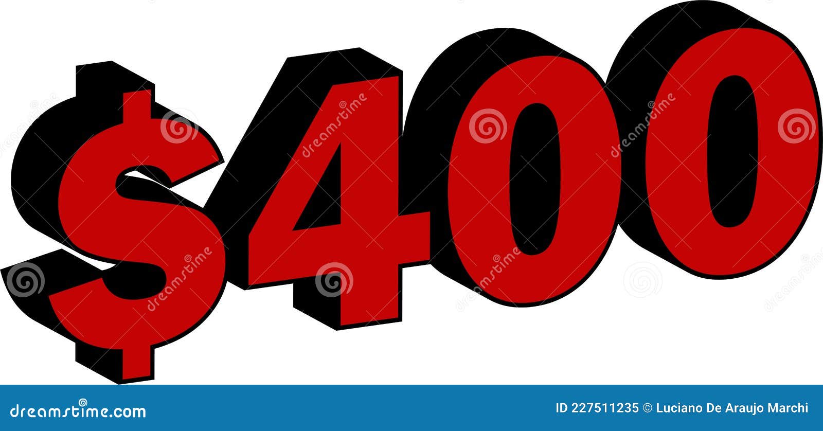 484$ Four Hundred And Eighty Four Price Symbol. Red Text Number 3d ...