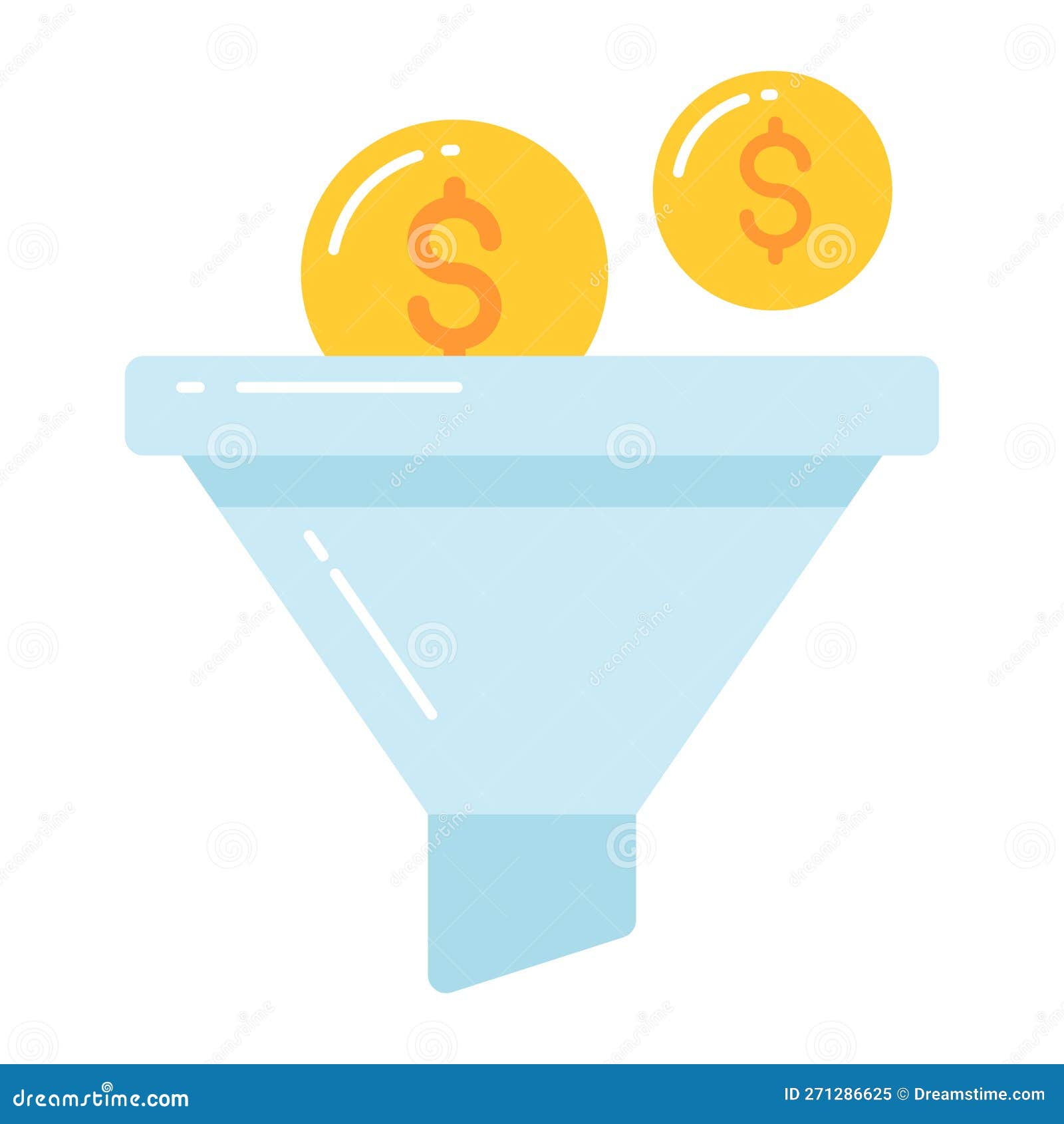 Dollar with Funnel, Concept of Money Filter Vector Stock Vector ...