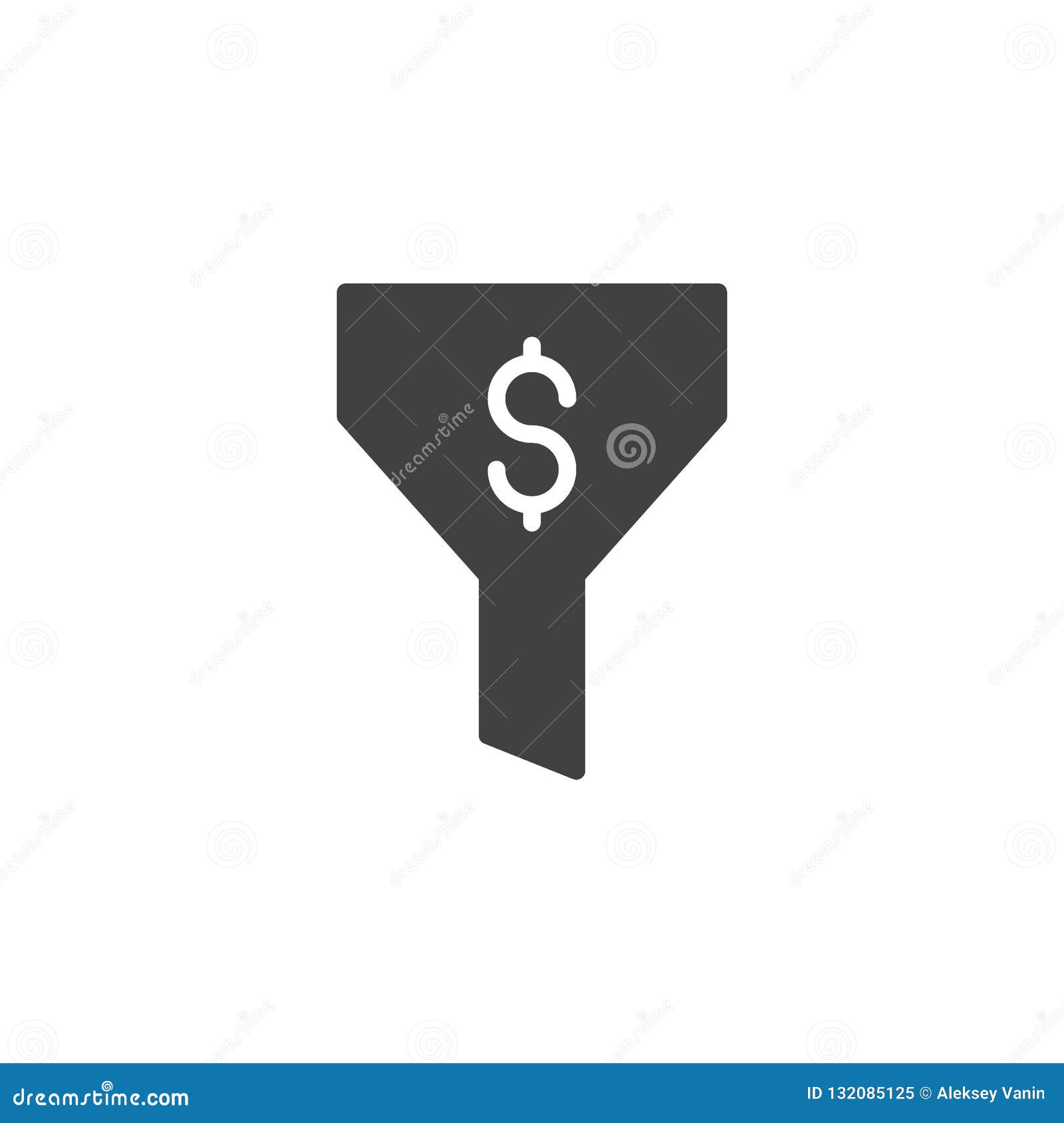 Dollar funnel vector icon stock vector. Illustration of sign - 132085125