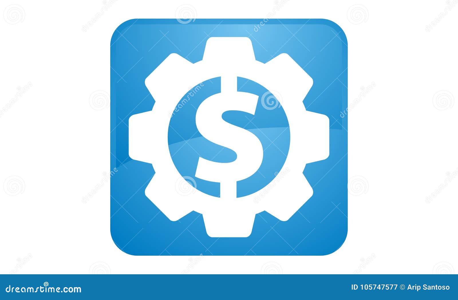 Dollar Gear icon stock vector. Illustration of icon - 105747577