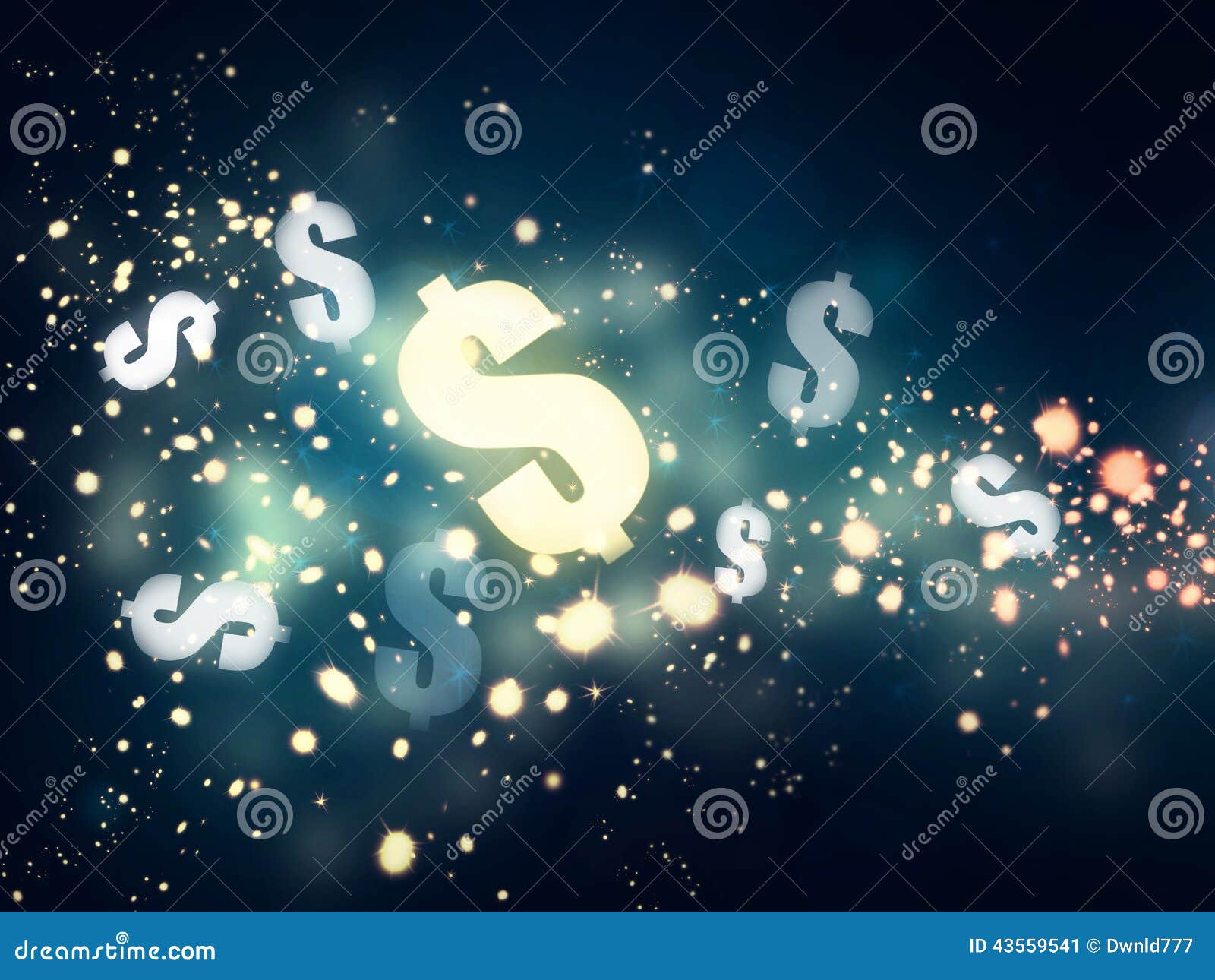 Dollar glowing stock illustration. Illustration of glow - 43559541