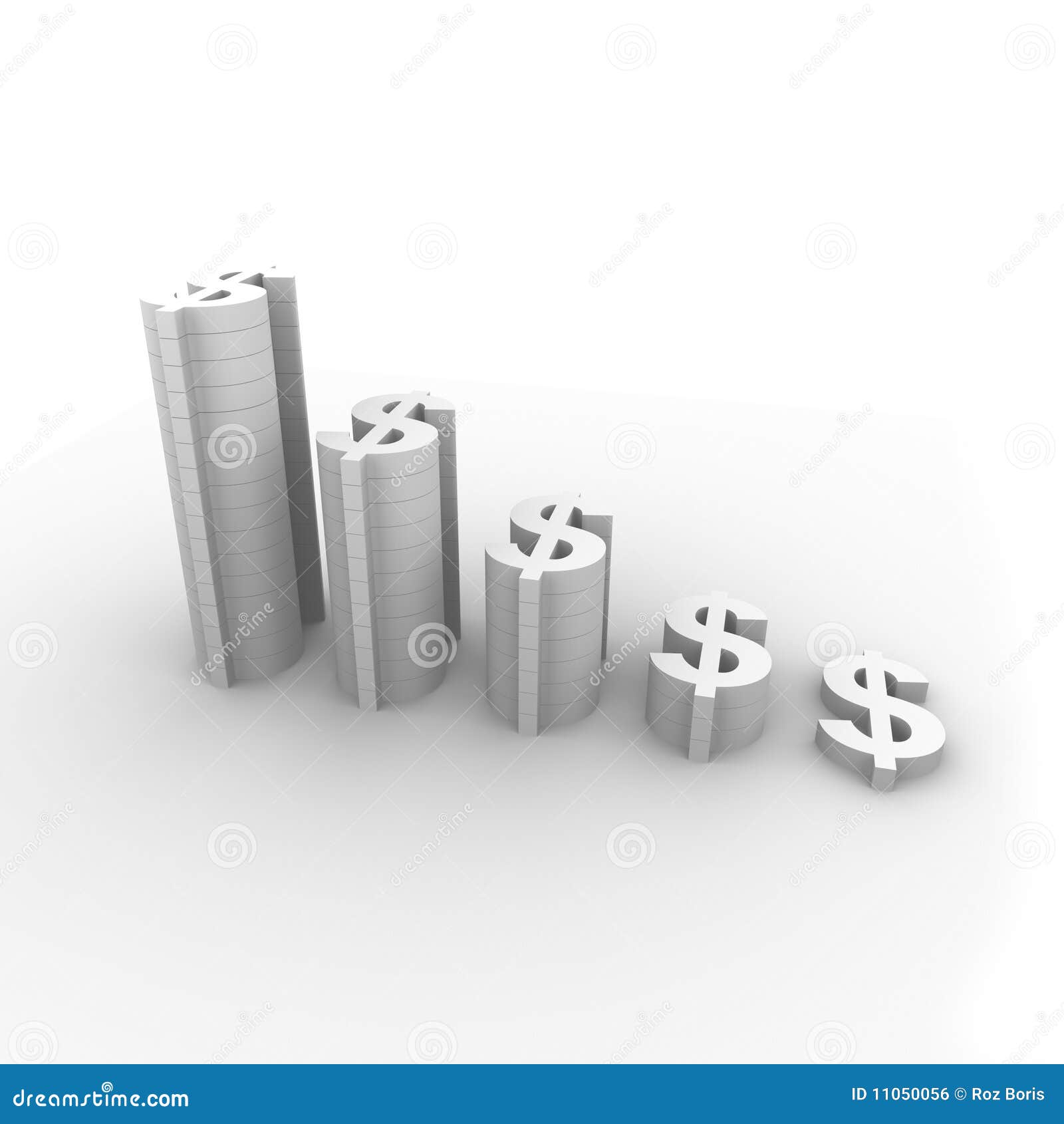 Dollar With Graph Diagram Vector. Trading Monitors And Trend. Currency ...