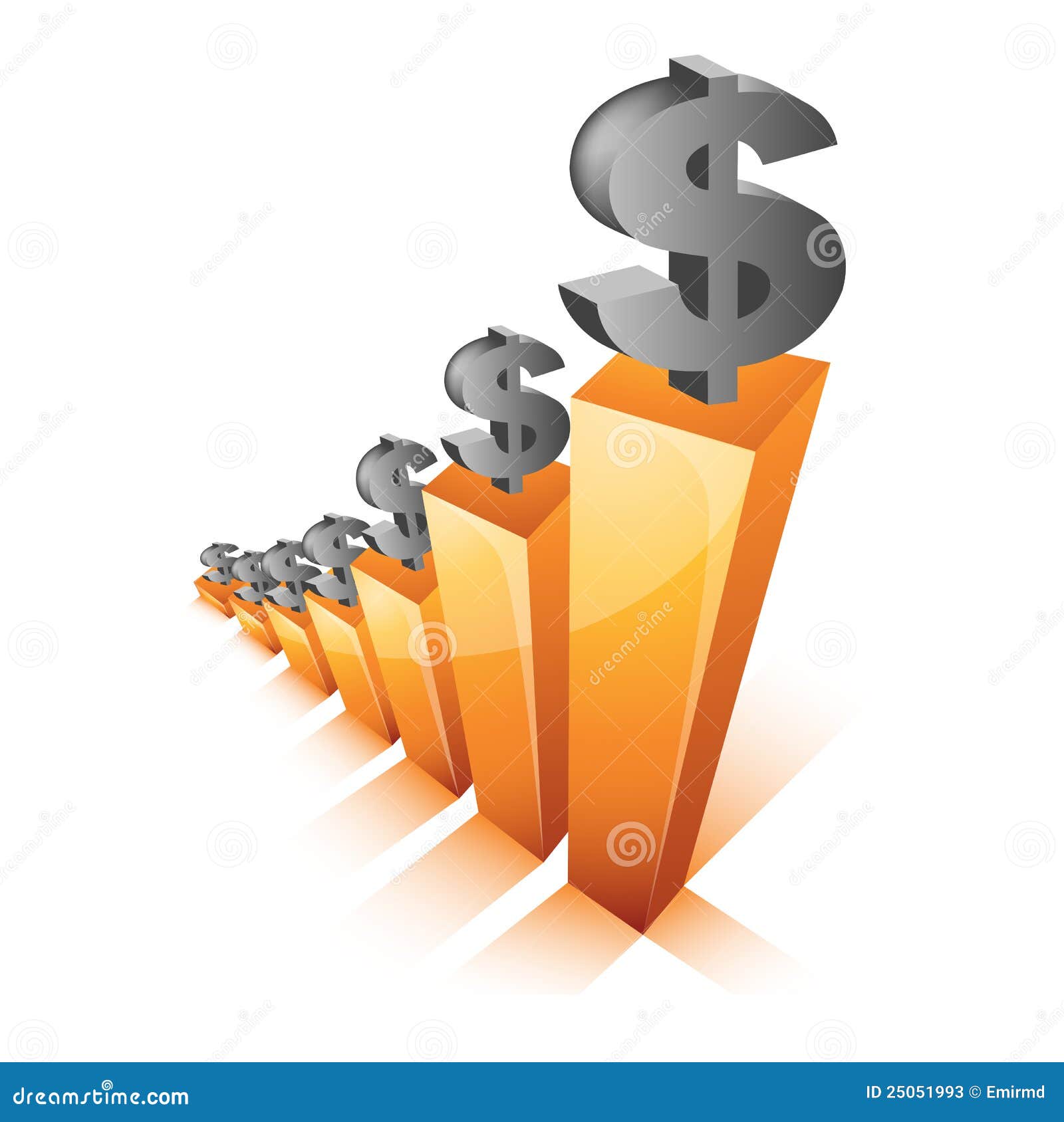 Dollar With Graph Diagram Vector. Trading Monitors And Trend. Currency ...