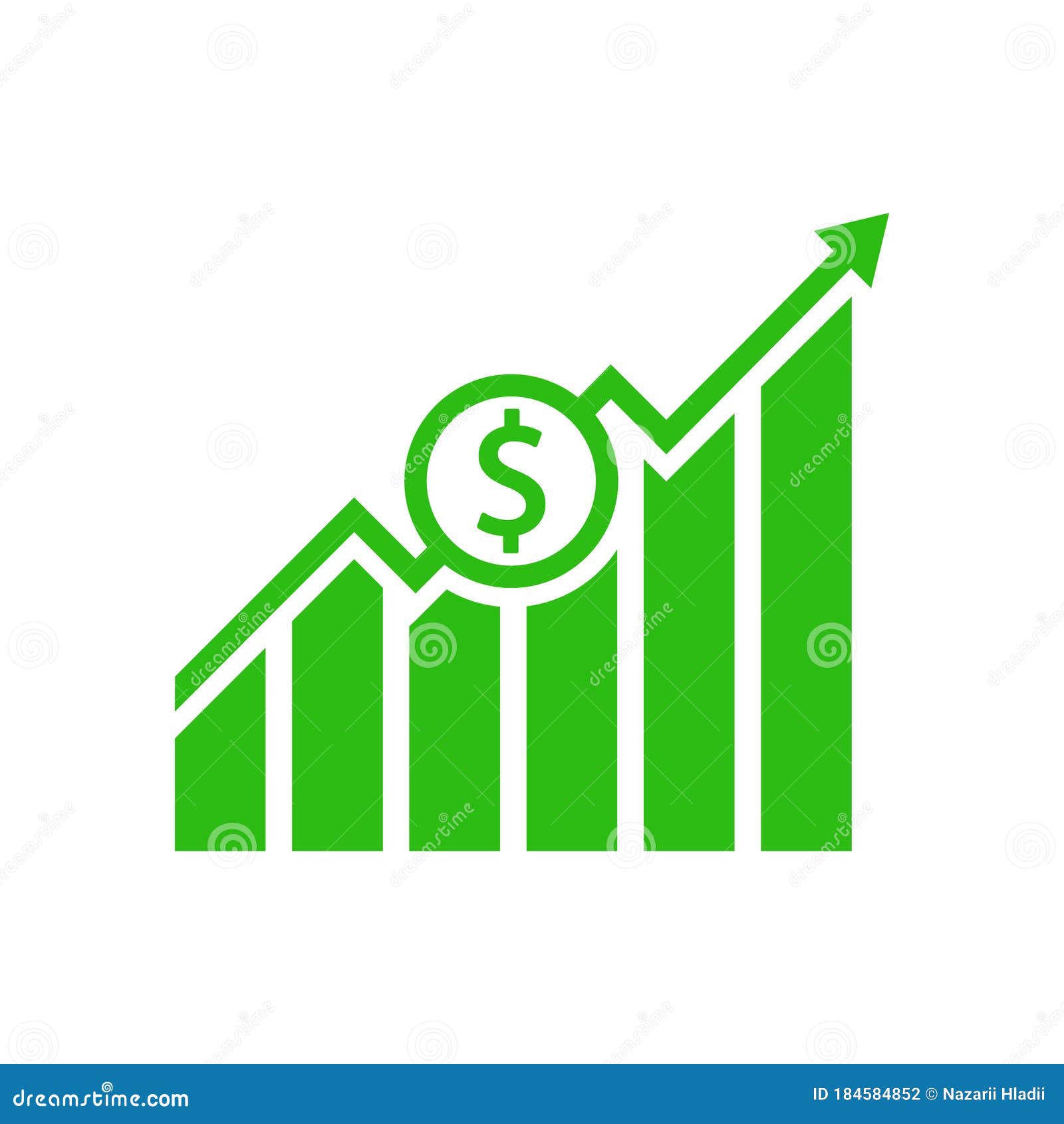 Dollar Growth Graphic Icon. Vecotor Illustration. Flat Design. Stock ...