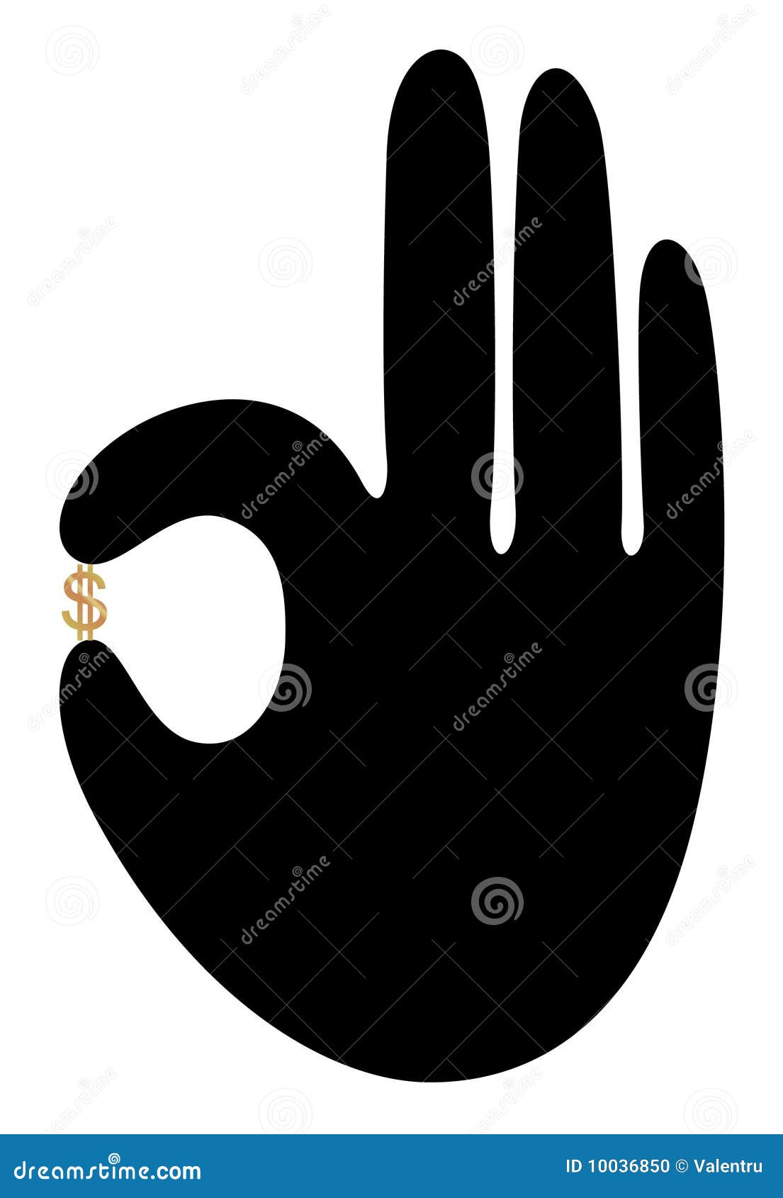 Dollar and hand stock vector. Illustration of currency - 10036850