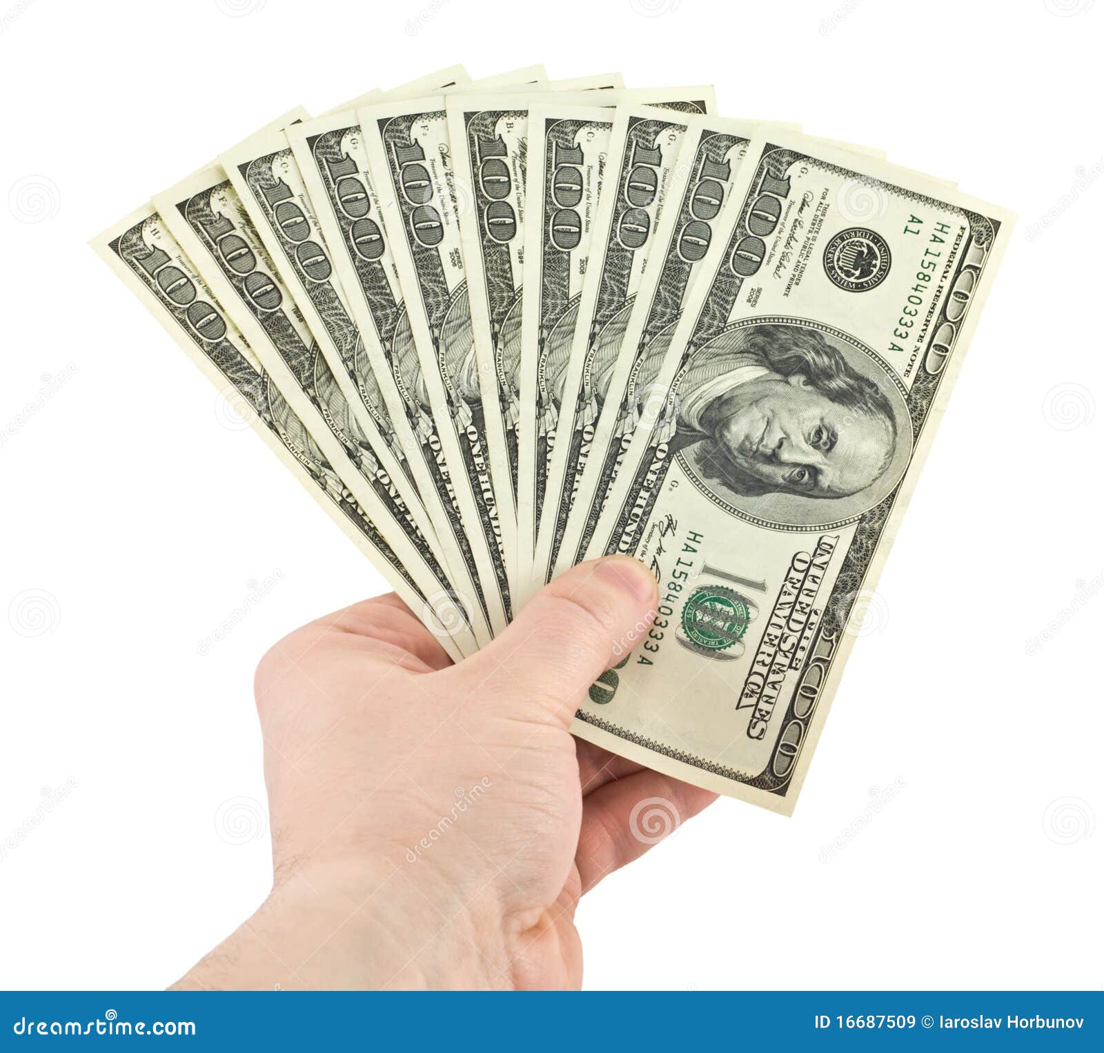 Dollar in hand stock image. Image of paper, close, background - 16687509