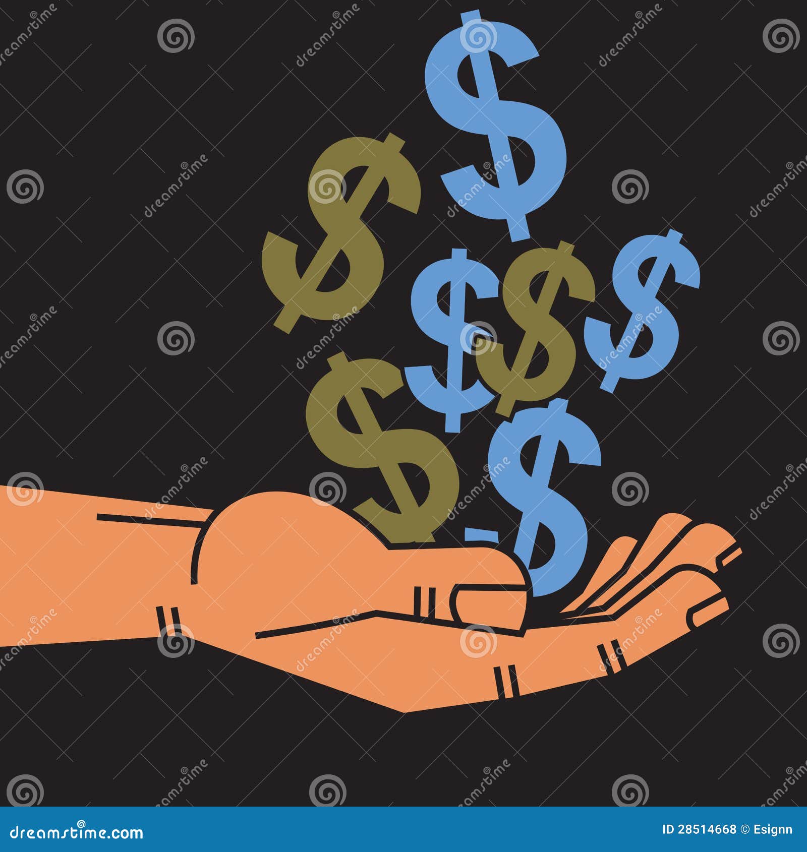 Dollar in hand stock vector. Illustration of buying, paying - 28514668