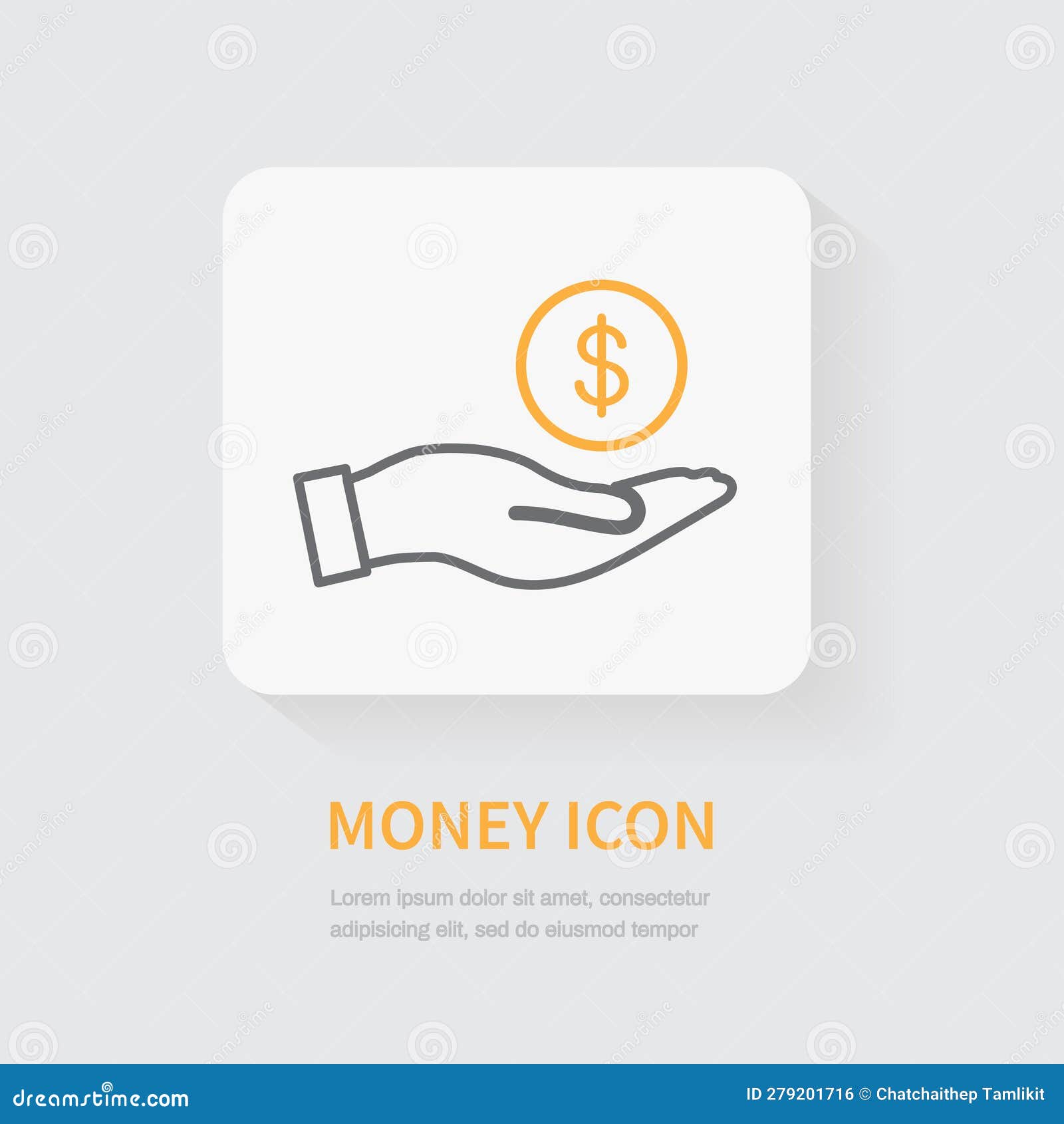 Dollar in Hand Icon. Money Icon. Vector Illustration Stock Vector ...