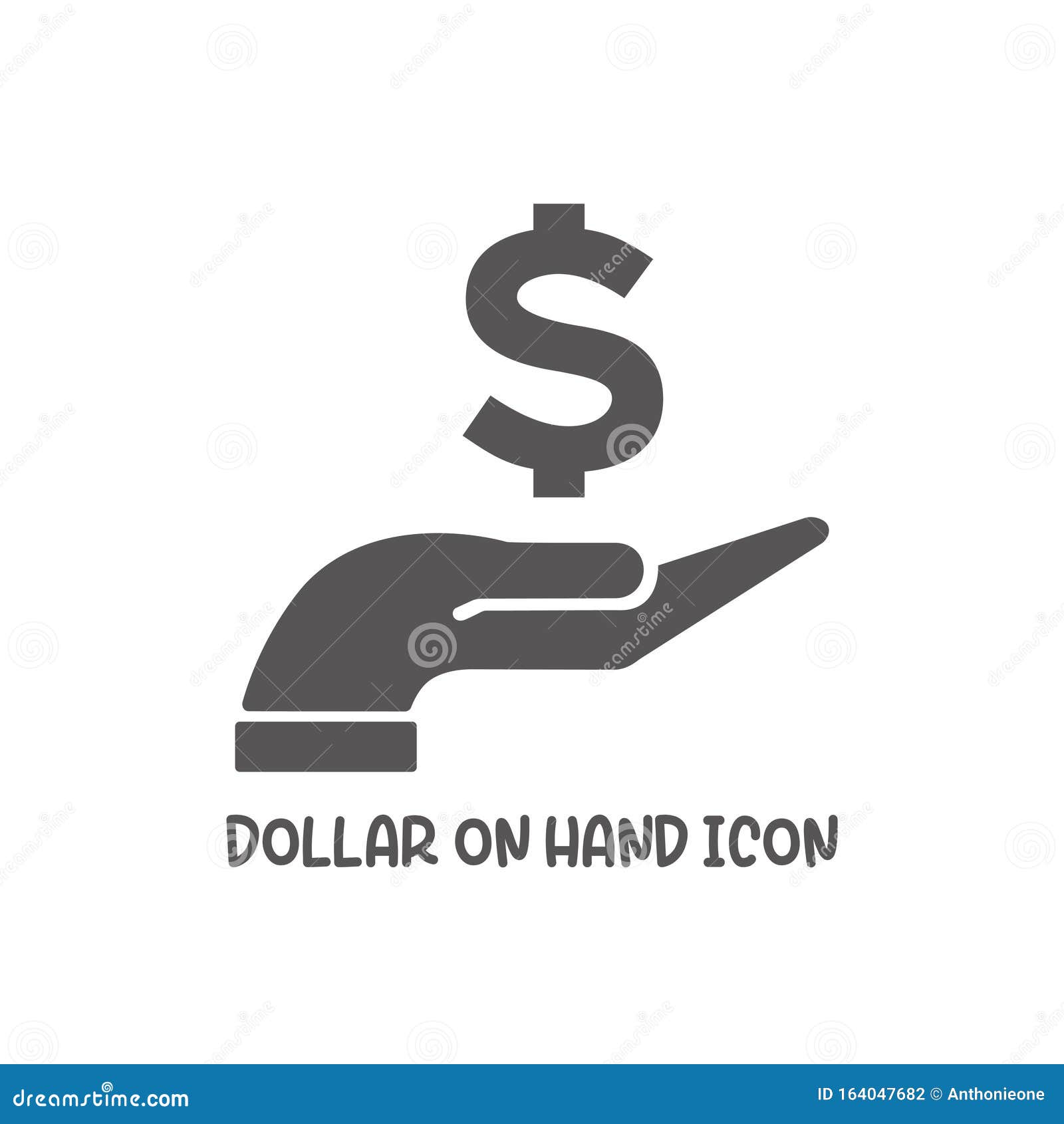 Dollar On Hand Icon Simple Flat Style Vector Illustration Stock ...