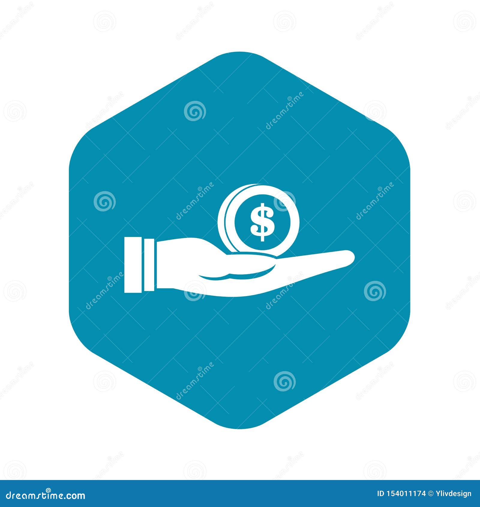 Dollar in Hand Icon, Simple Style Stock Vector - Illustration of ...