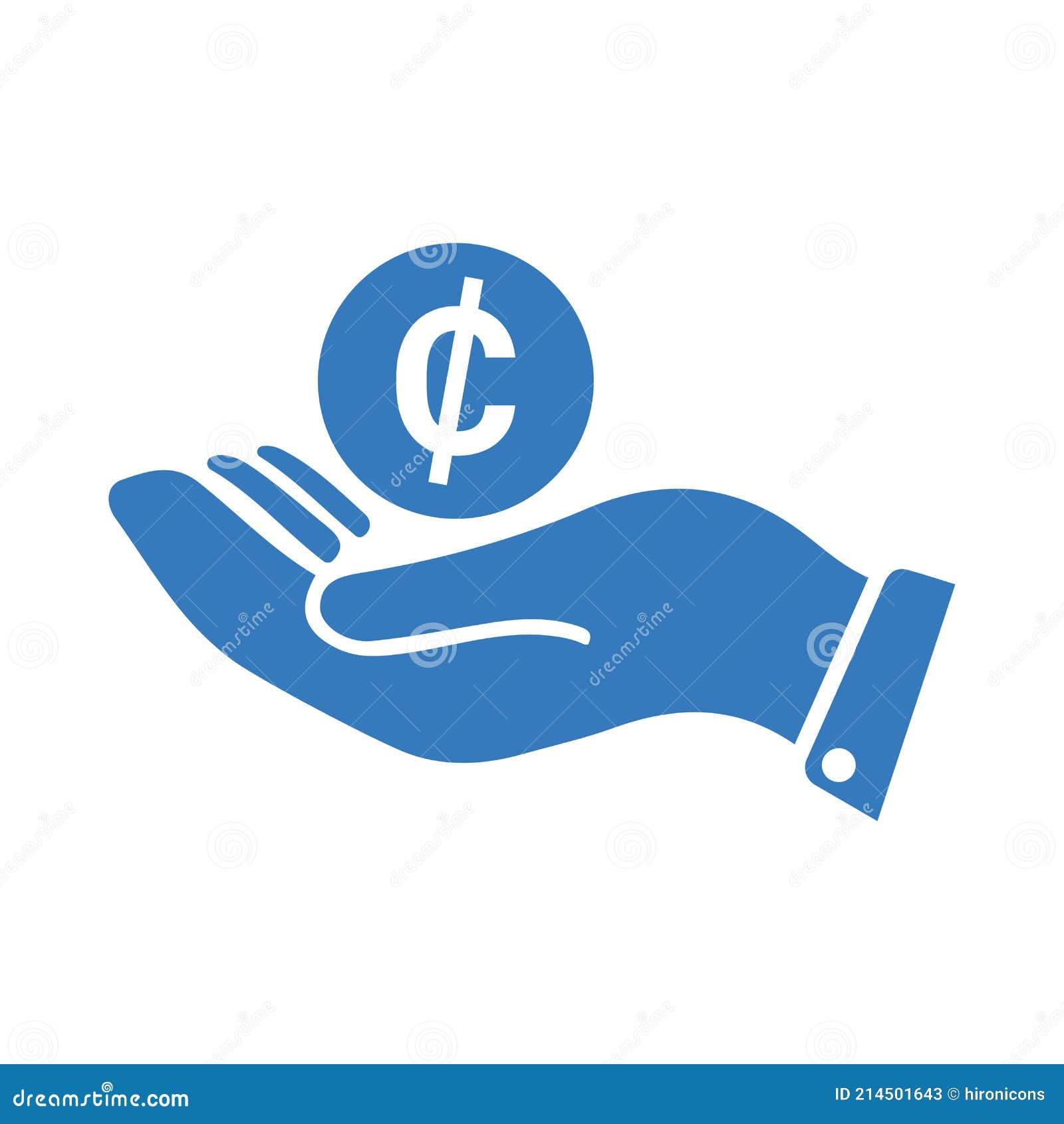 Dollar, Hand Money, Cent Icon. Blue Version Vector Stock Vector ...