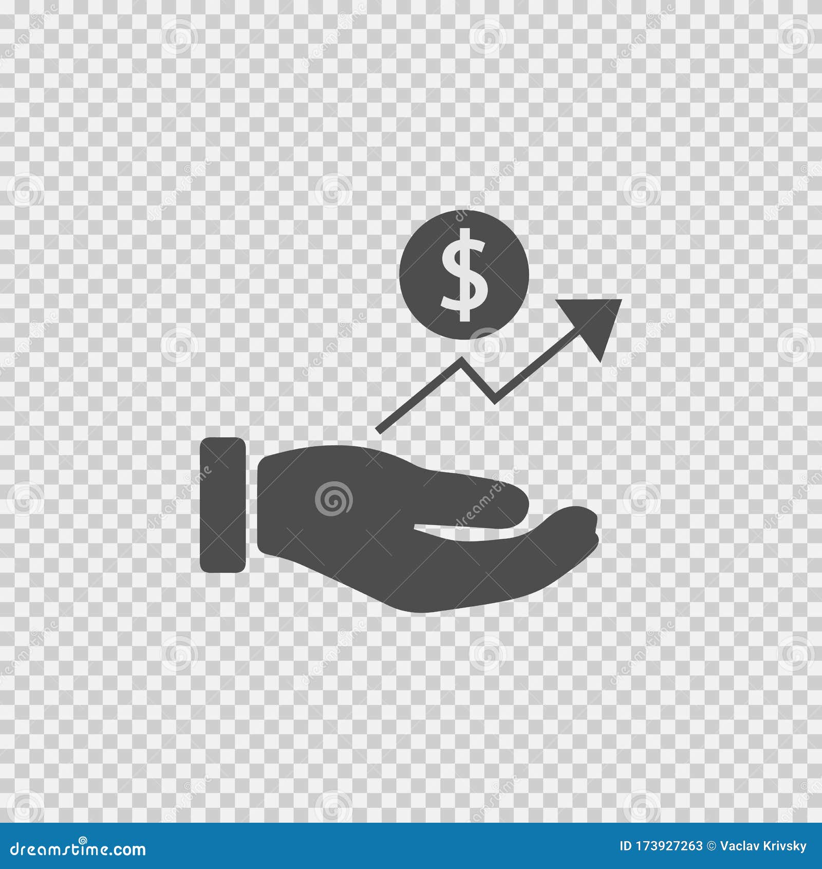 Dollar in Hand Vector Icon Eps 10. Profit Symbol Stock Vector ...