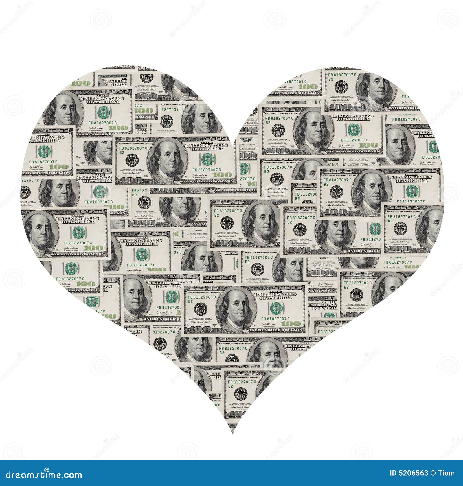 Dollar heart stock image. Image of paper, passion, 14th - 5206563