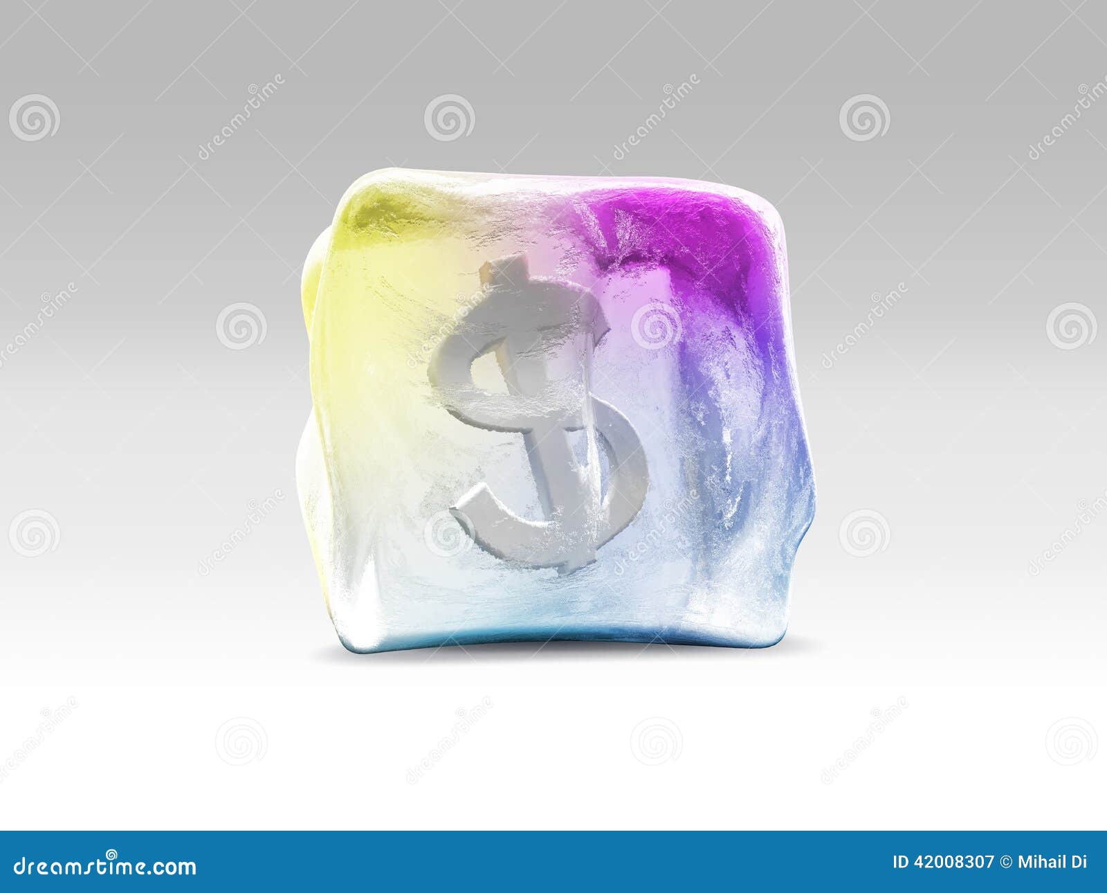 Dollar in ice cube stock illustration. Illustration of cube - 42008307