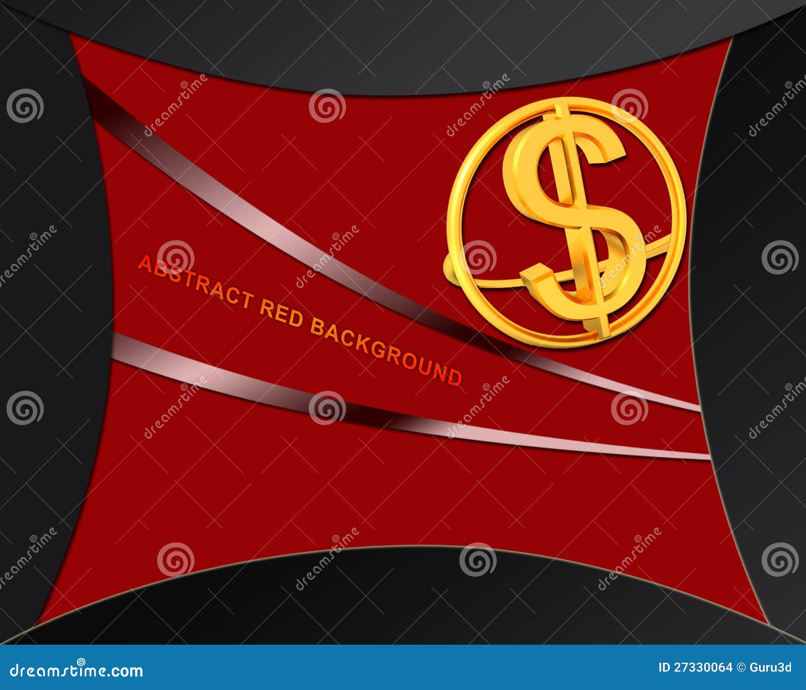 Dollar Icon on Abstract Red Background Stock Illustration ...