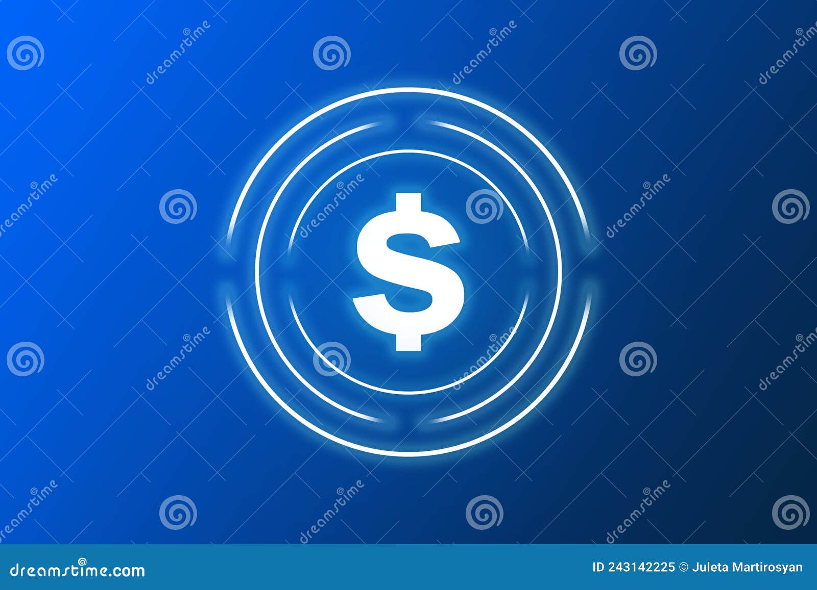 Dollar Icon on Blue Background Stock Illustration - Illustration of ...