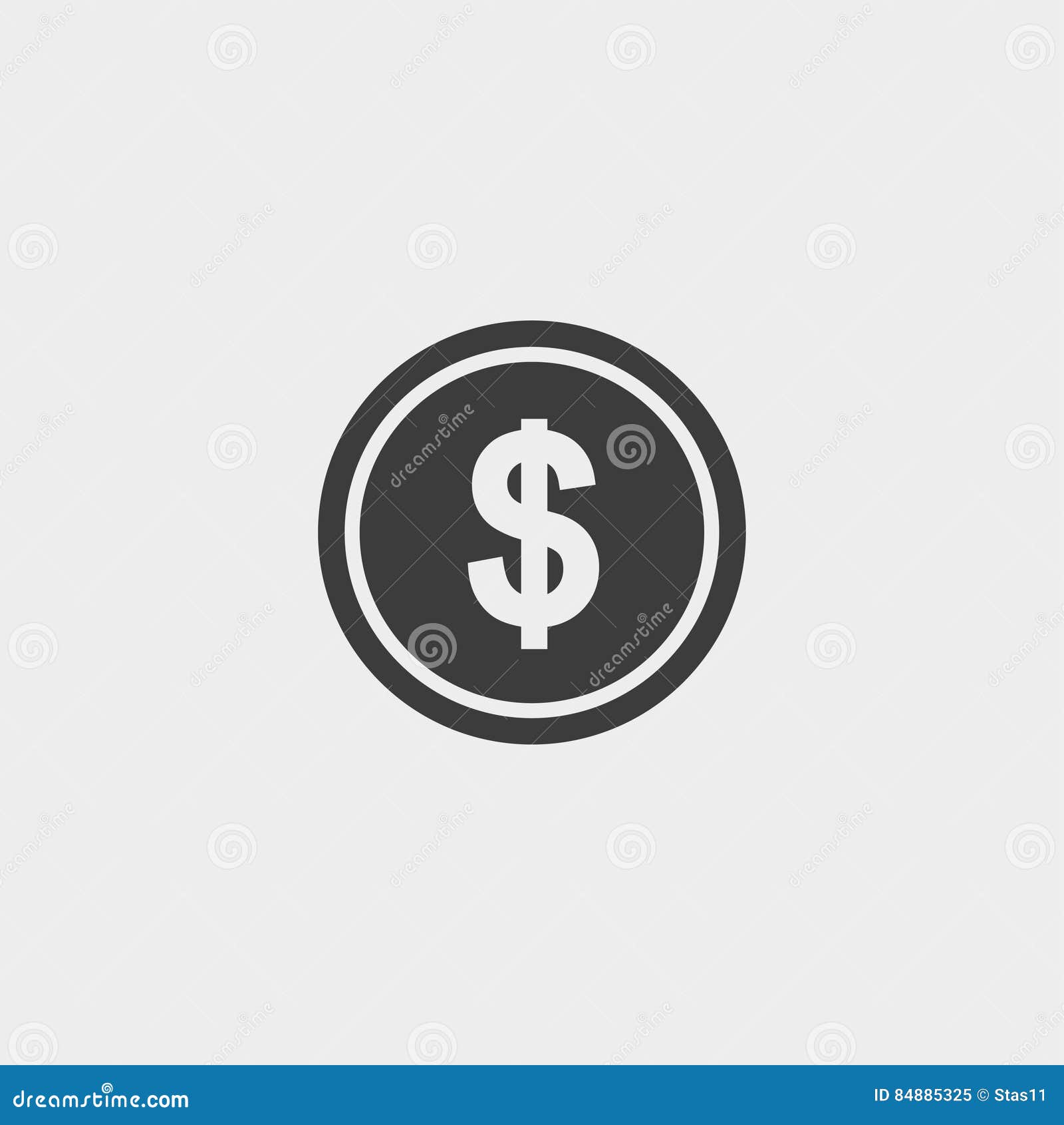 Dollar Icon in a Flat Design in Black Color. Vector Illustration Eps10 ...
