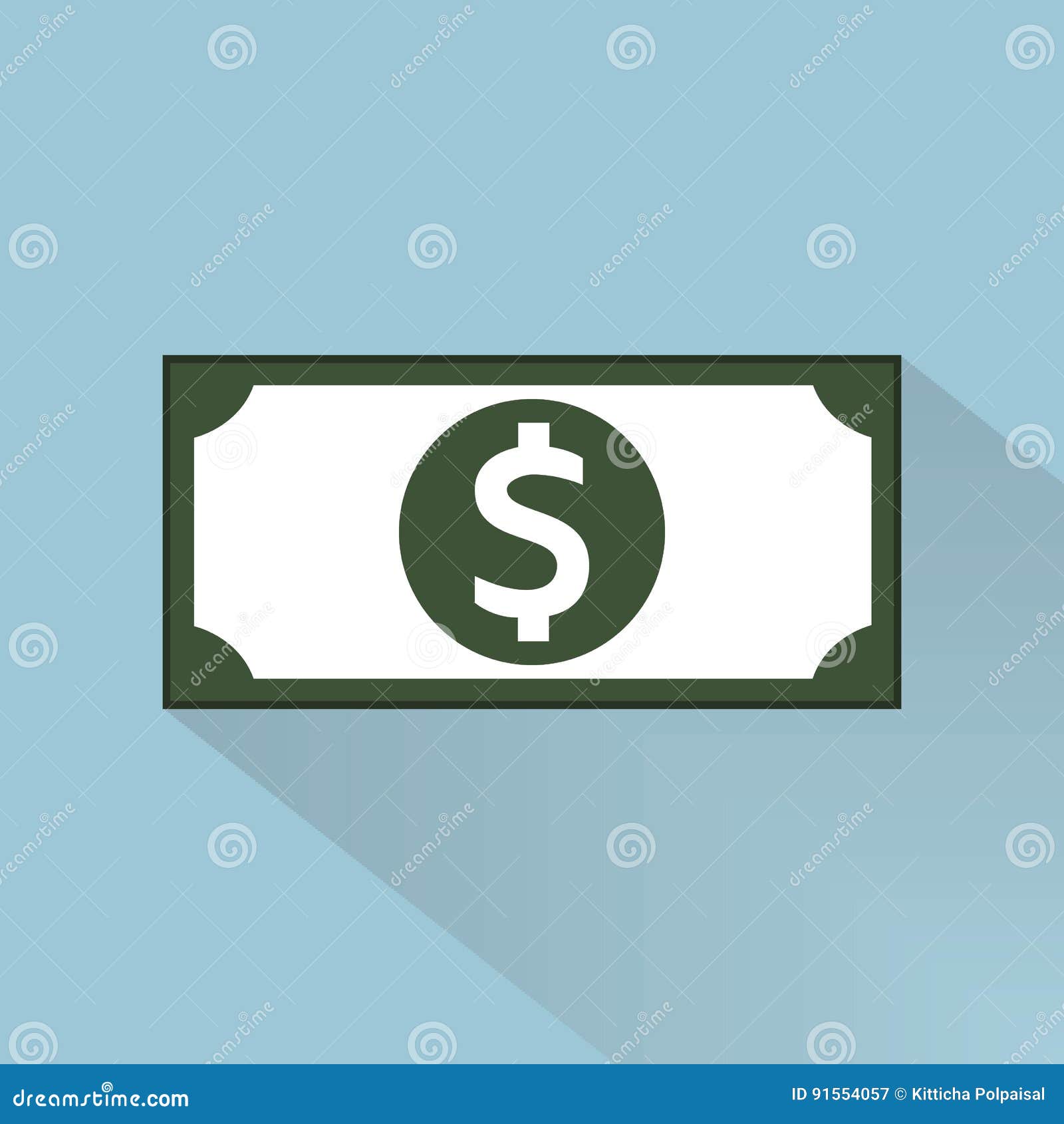 Dollar Icon , Flat Design, Long Shadow Icon. Stock Vector ...