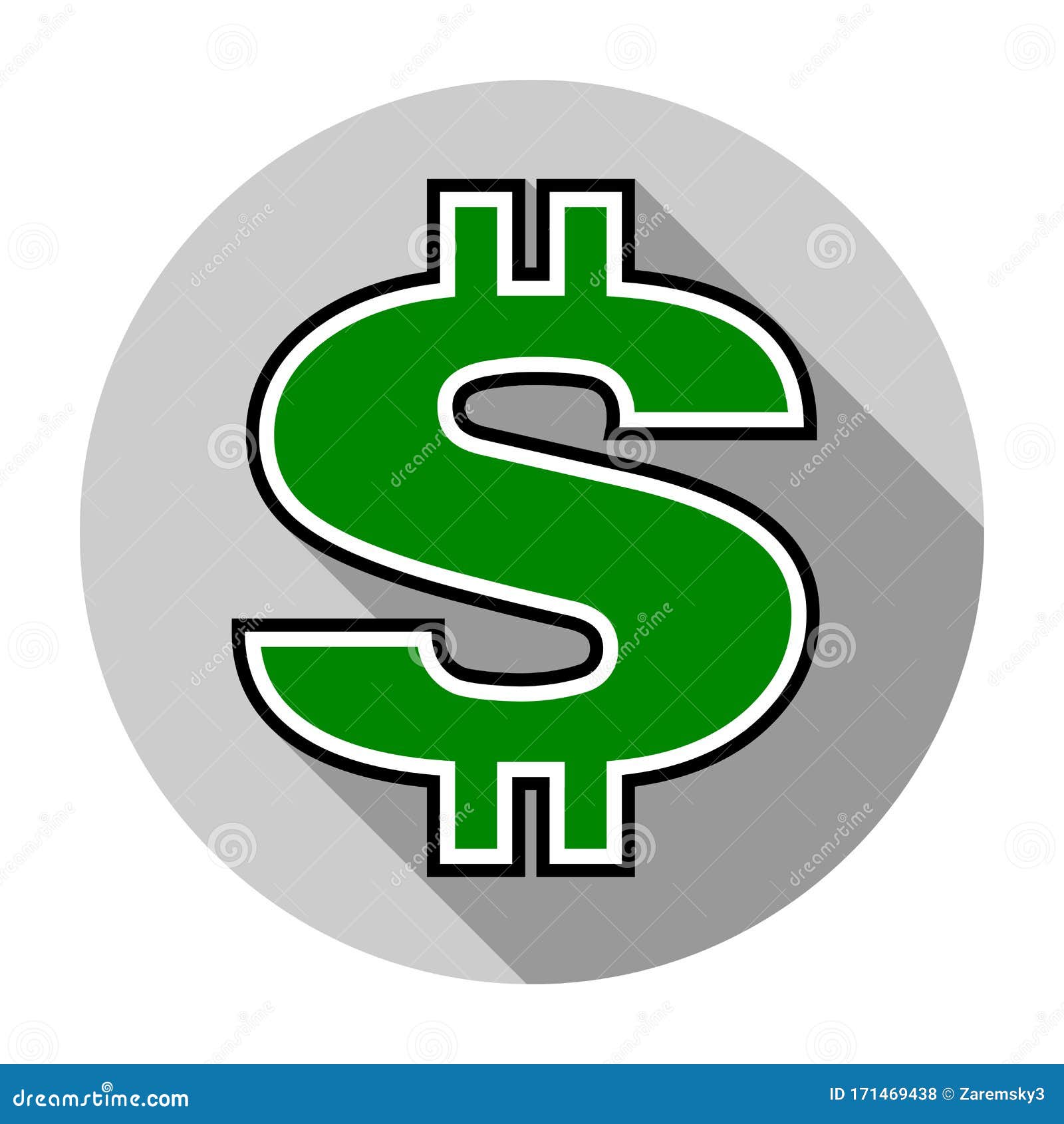 Dollar Icon Flat Design Vector Illustration Stock Vector - Illustration ...
