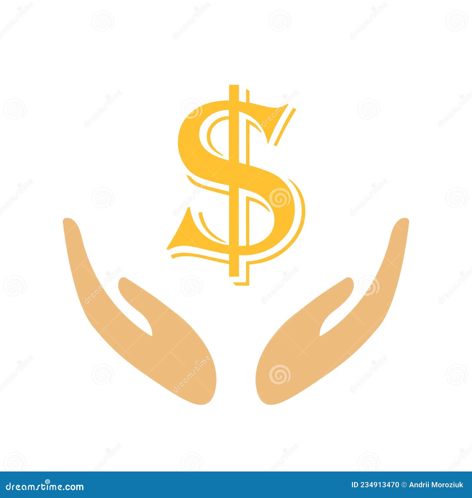 Dollar Icon in Hands. Illustration Stock Illustration - Illustration of ...