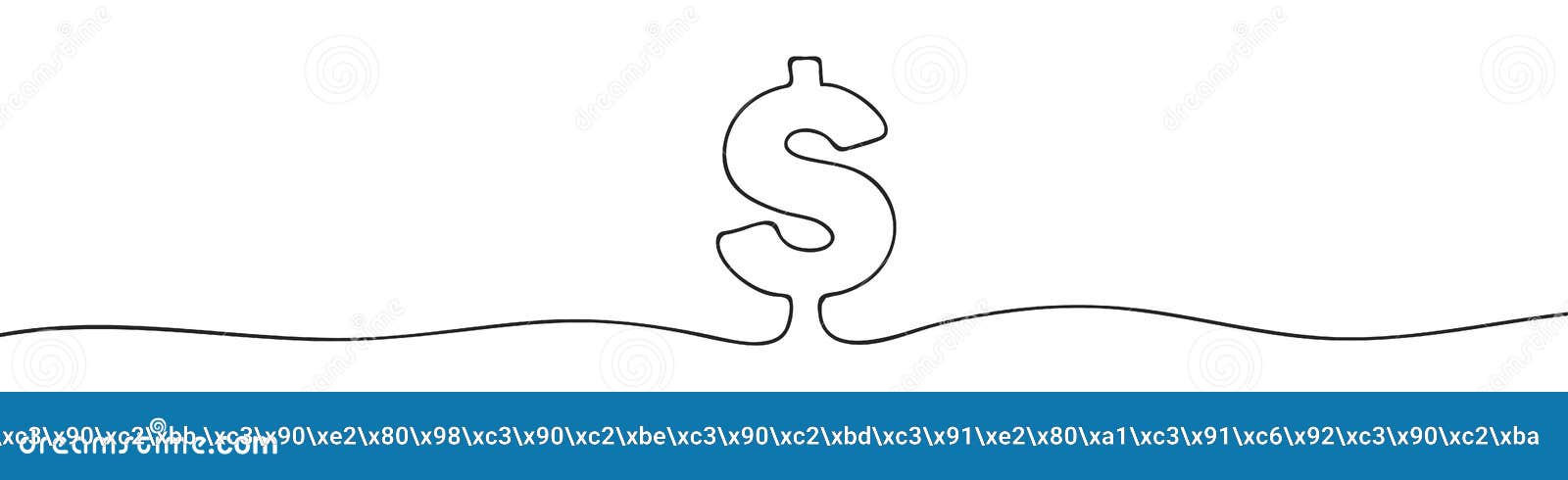 Dollar Icon in One Line. Continuous Line. the Concept of Money ...