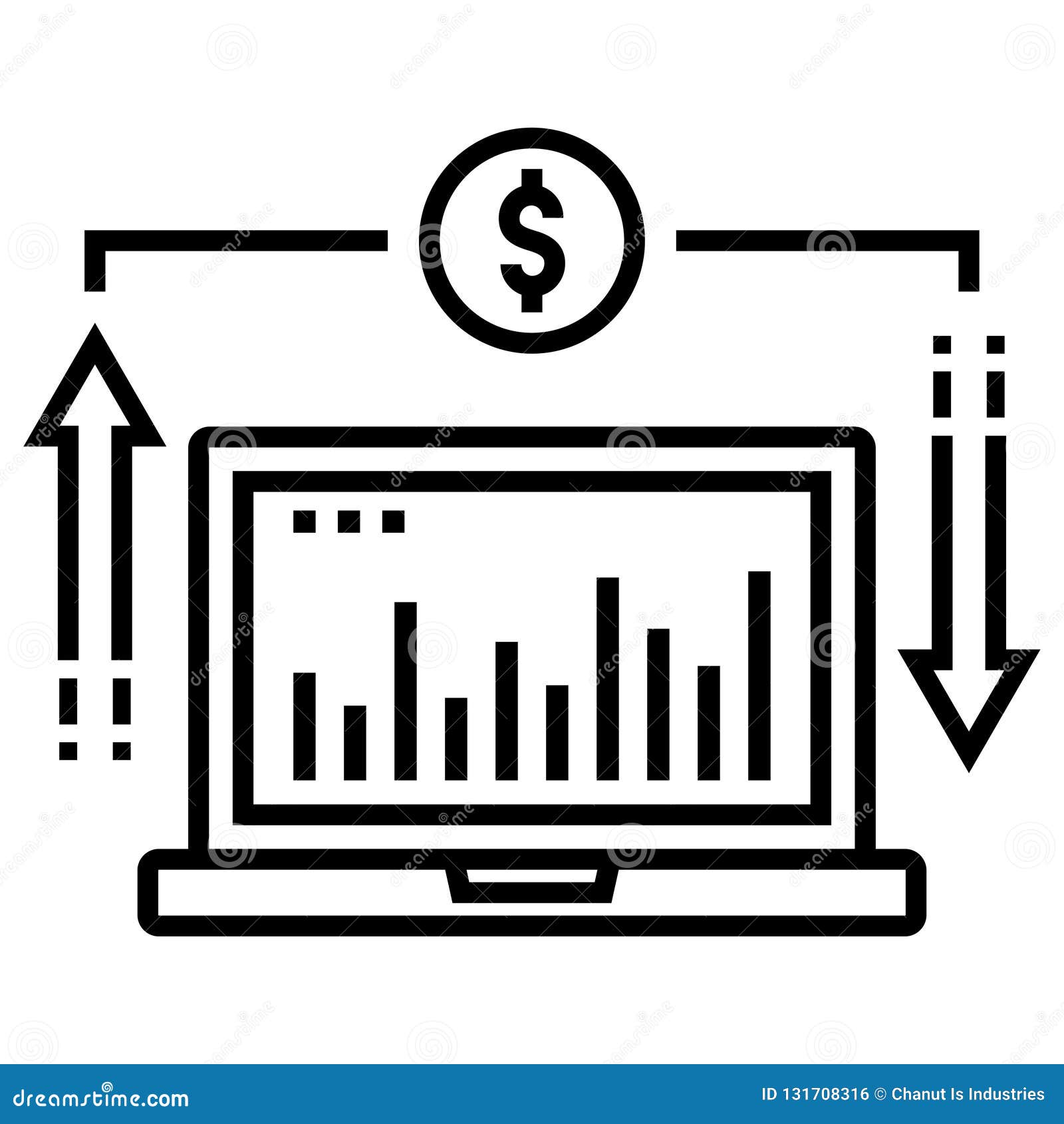 Online Trading Stock Solid Illustration Stock Vector - Illustration of ...