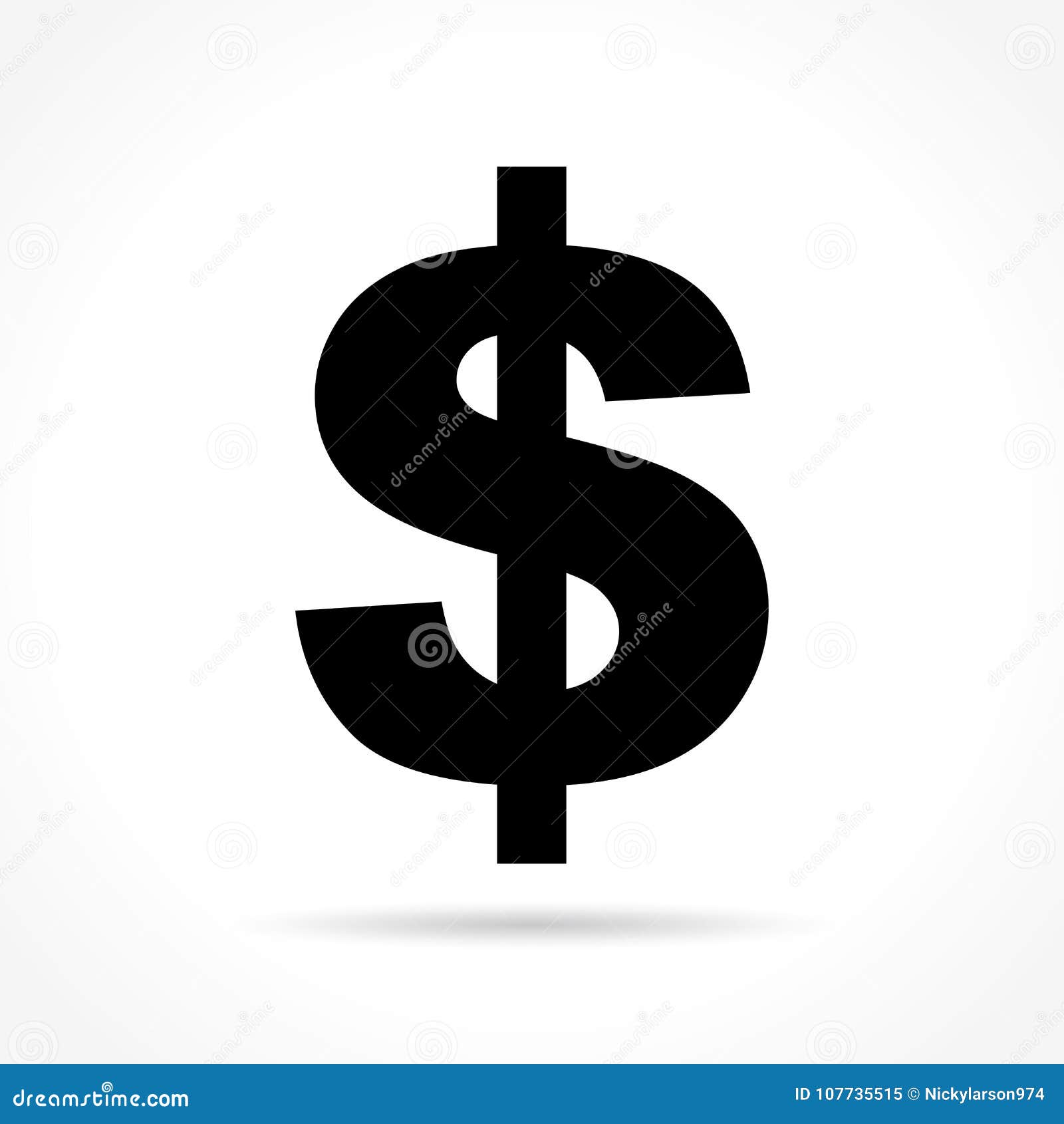 Dollar Icon on White Background Stock Vector - Illustration of vector ...