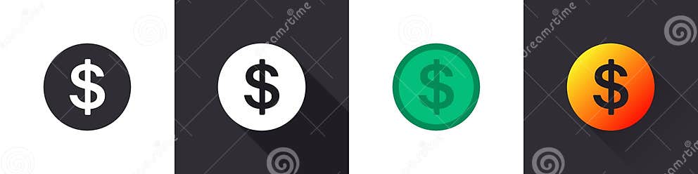 Dollar Icons. Round Dollar Icons. Concept Icons. Icons Different Style ...