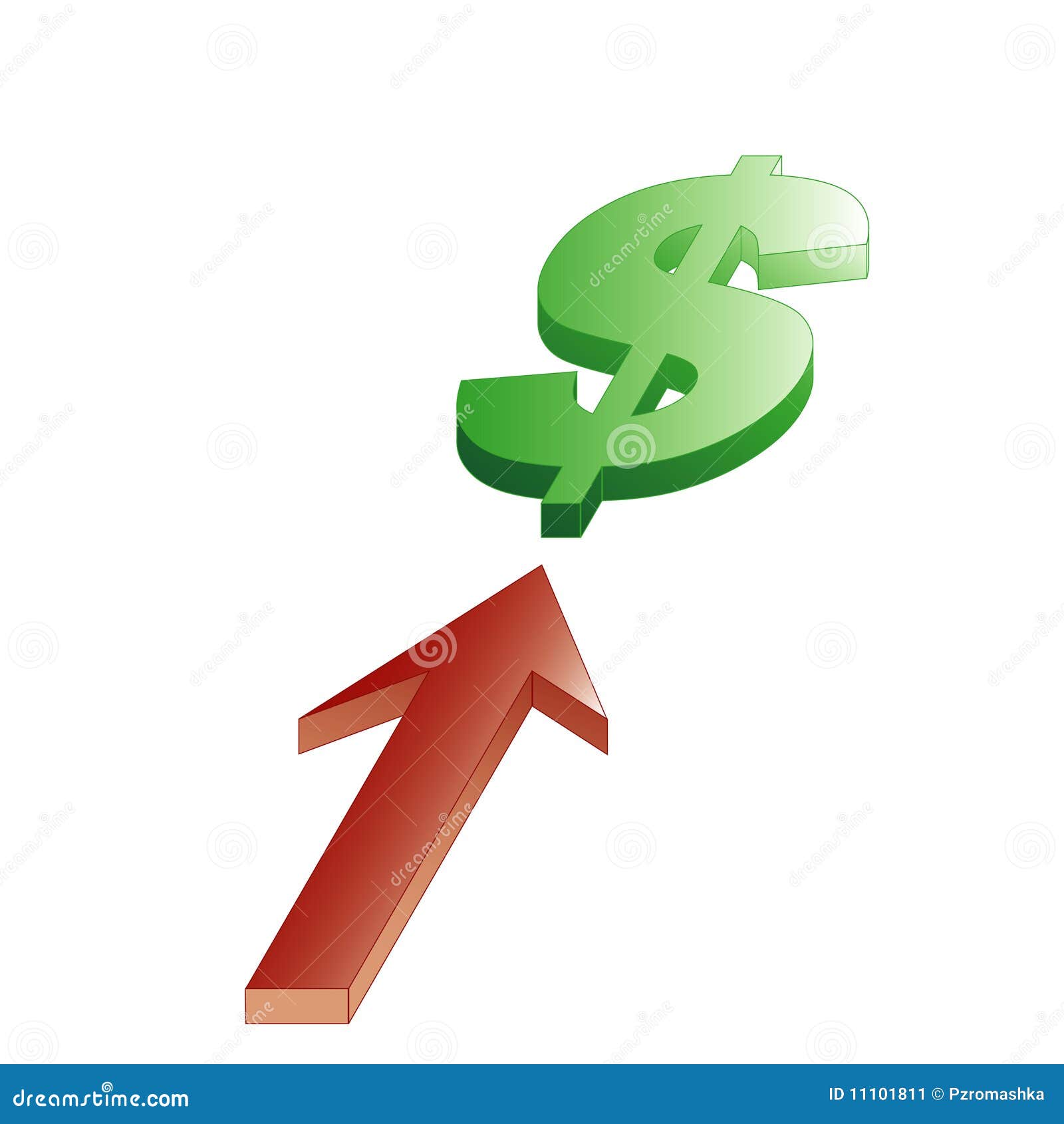 Dollar increase stock vector. Illustration of currency - 11101811