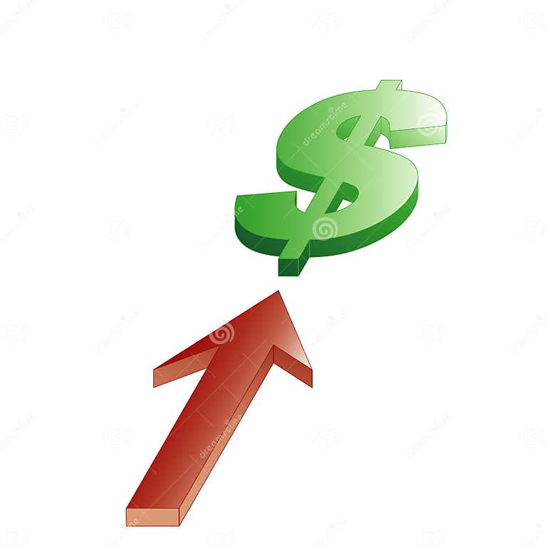 Dollar increase stock vector. Illustration of currency - 11101811