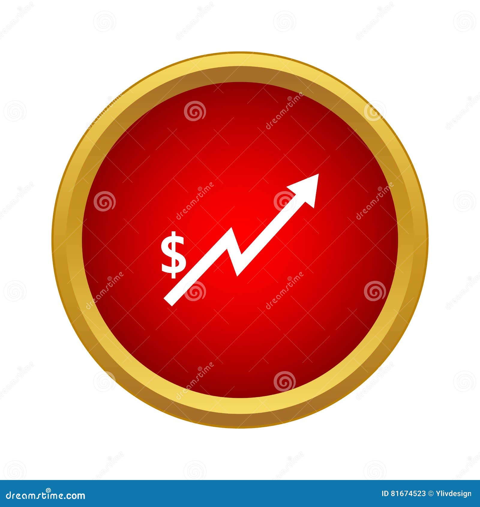Dollar Increase Graph Icon in Simple Style Stock Vector - Illustration ...