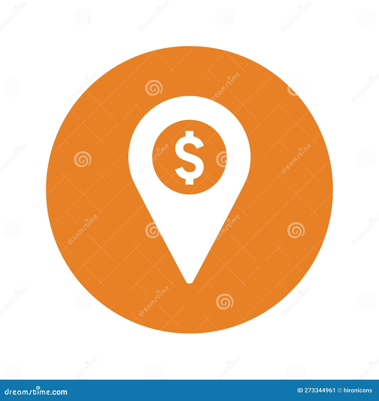 Dollar Inside Map, Bank Location Icon Stock Illustration - Illustration ...