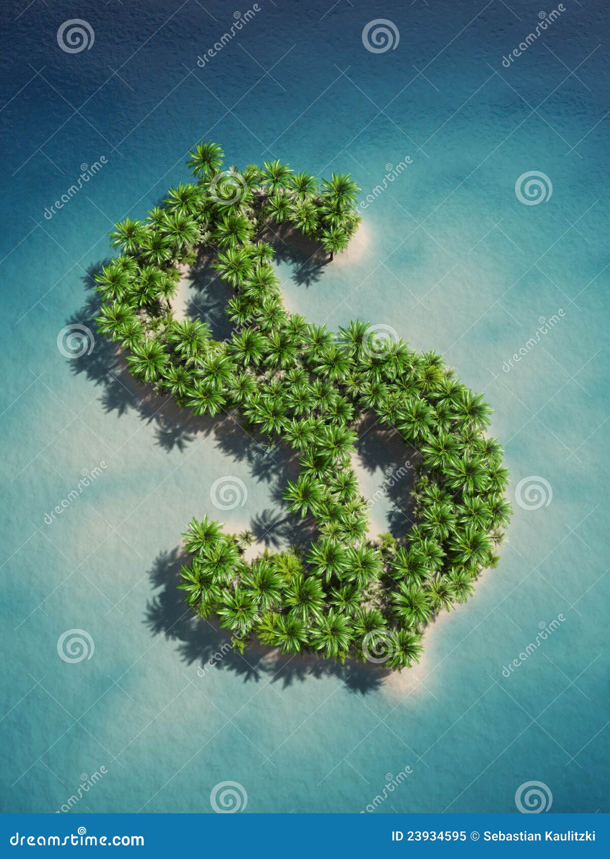 Dollar island stock illustration. Illustration of aerial - 23934595