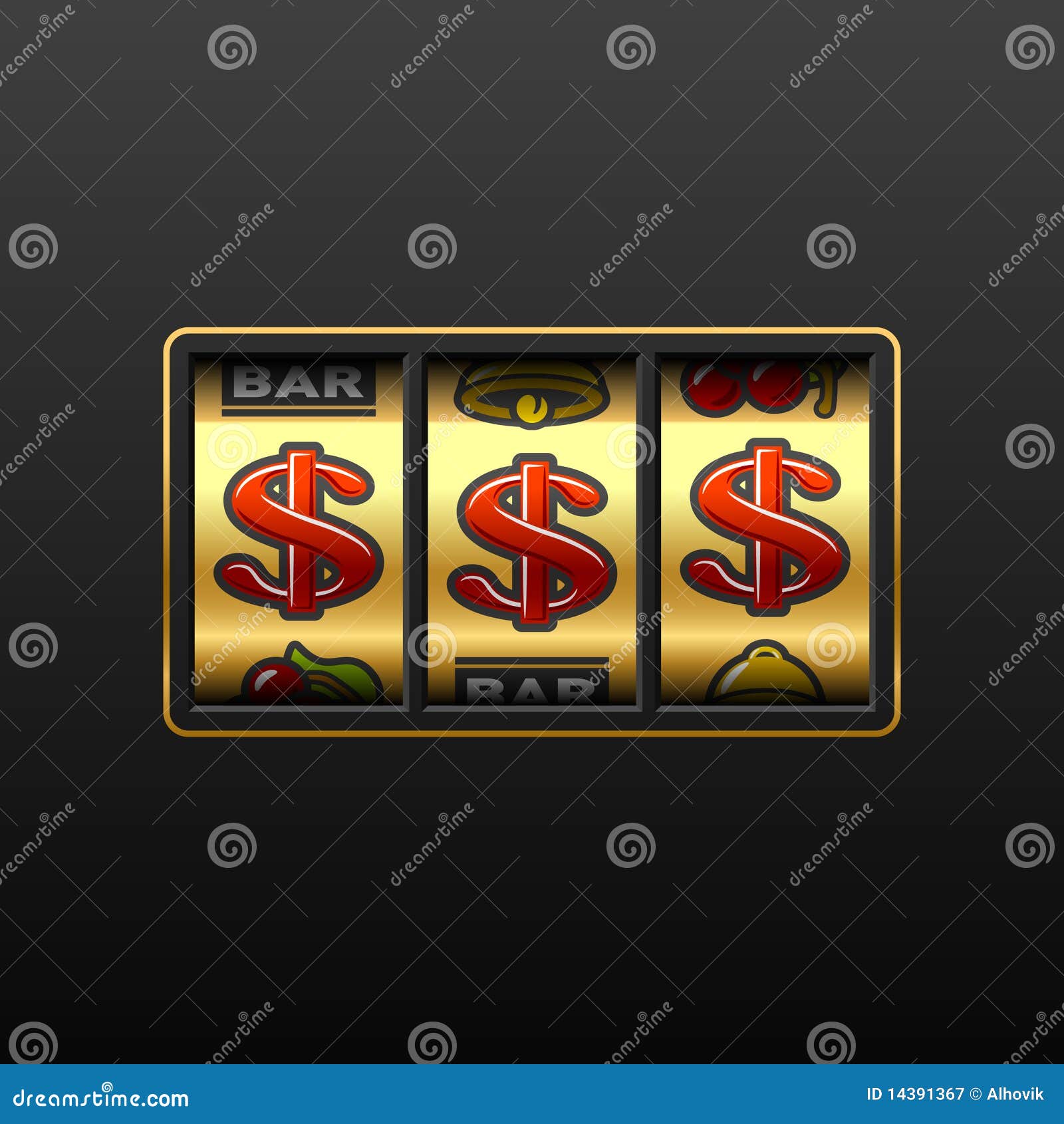 Dollar Jackpot - Winning in Slot Machine Stock Vector - Illustration of ... Dollar Jackpot - Winning in Slot Machine Stock Vector - Illustration of ...