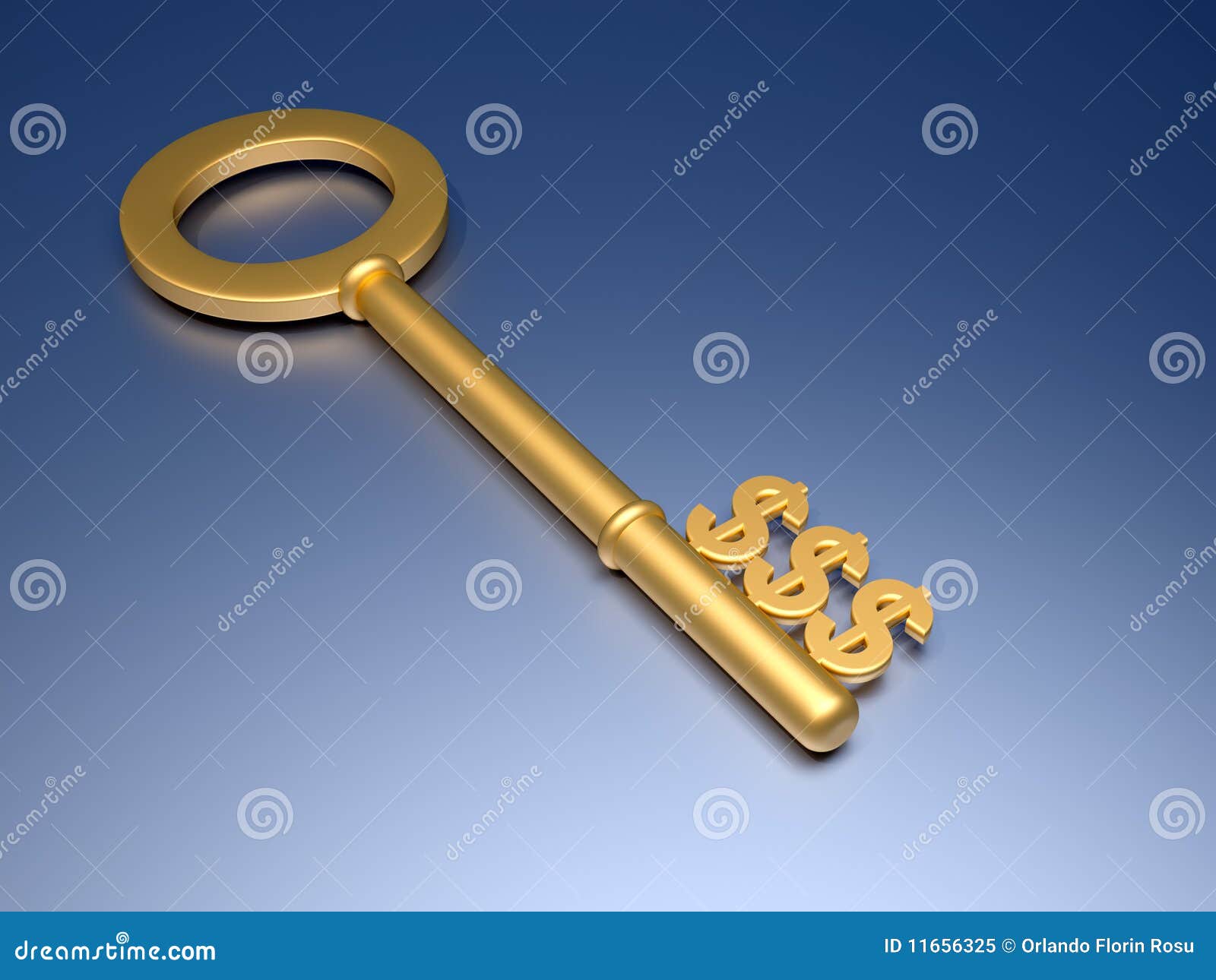 Dollar key stock illustration. Illustration of gold, financial - 11656325