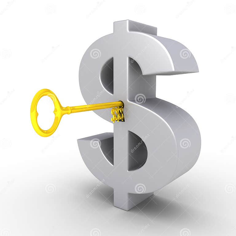 Dollar-key in the Keyhole of Dollar Symbol Stock Illustration ...