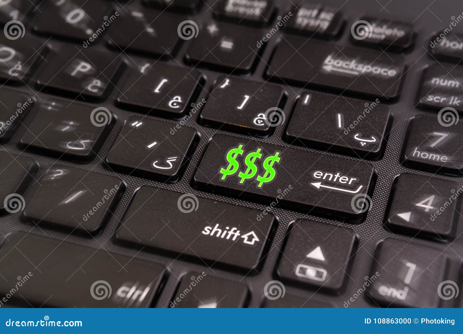 Dollar keyboard button stock photo. Image of internet - 108863000