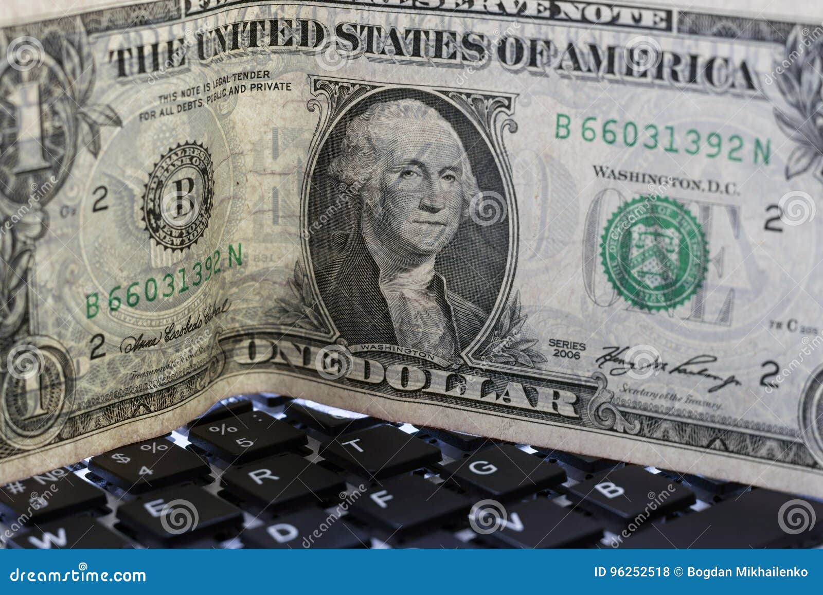 Dollar and keyboard stock photo. Image of symbol, success - 96252518