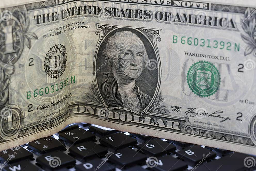 Dollar and keyboard stock photo. Image of symbol, success - 96252518
