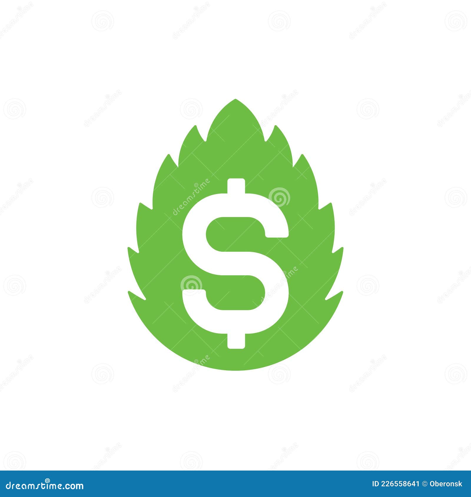 Dollar Leaf Symbol. stock vector. Illustration of logotype - 226558641